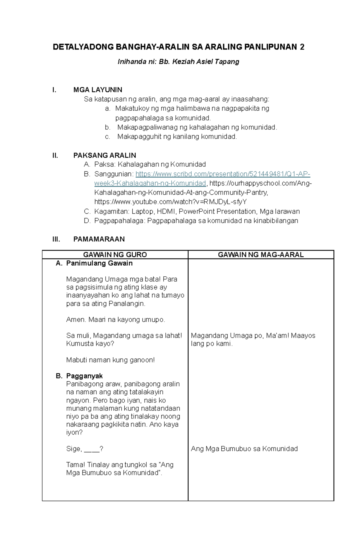 AP-DLP - Lesson plan - DETALYADONG BANGHAY-ARALIN SA ARALING PANLIPUNAN ...