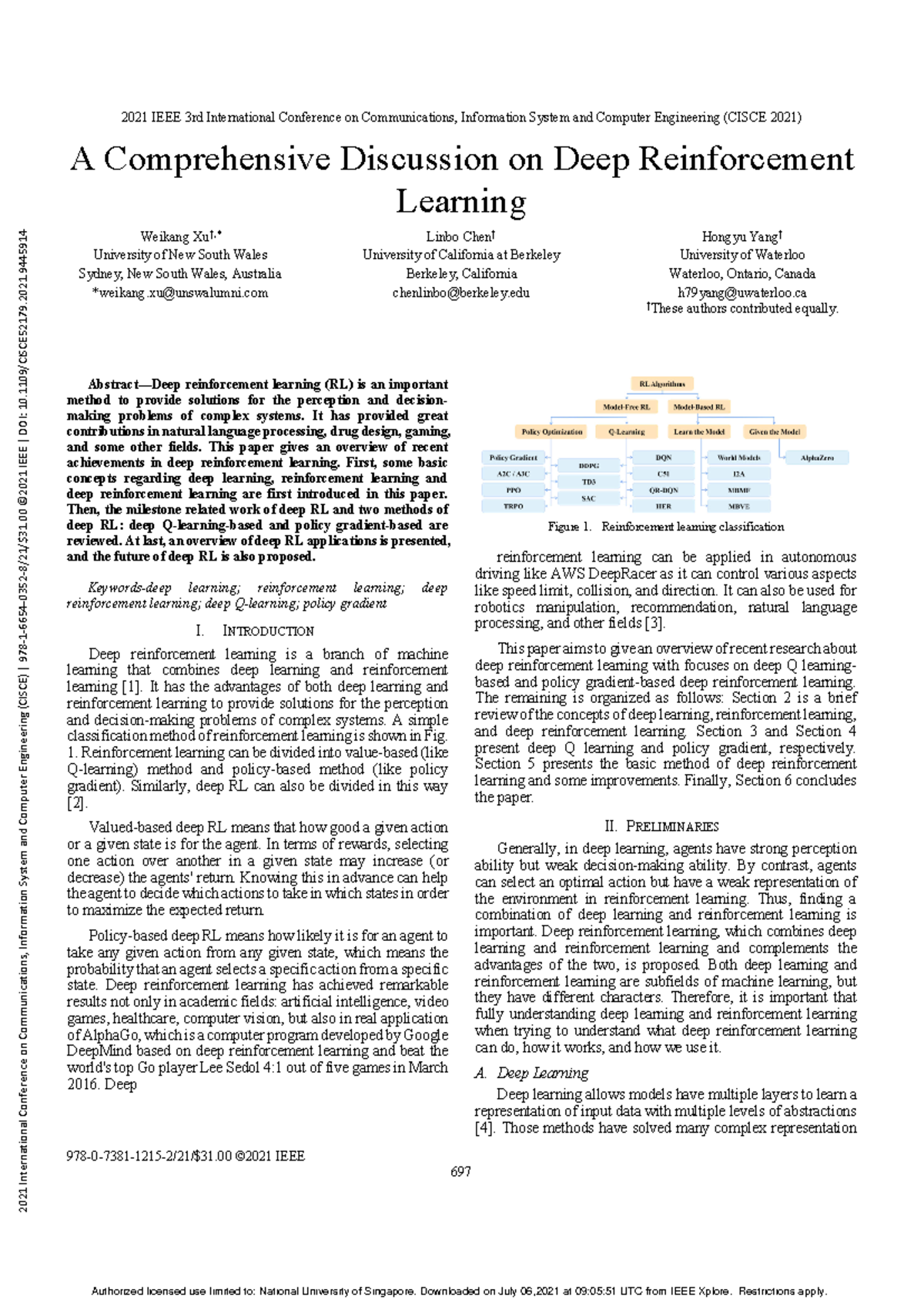 A Comprehensive Discussion on Deep Reinforcement Learning - 2021 IEEE ...