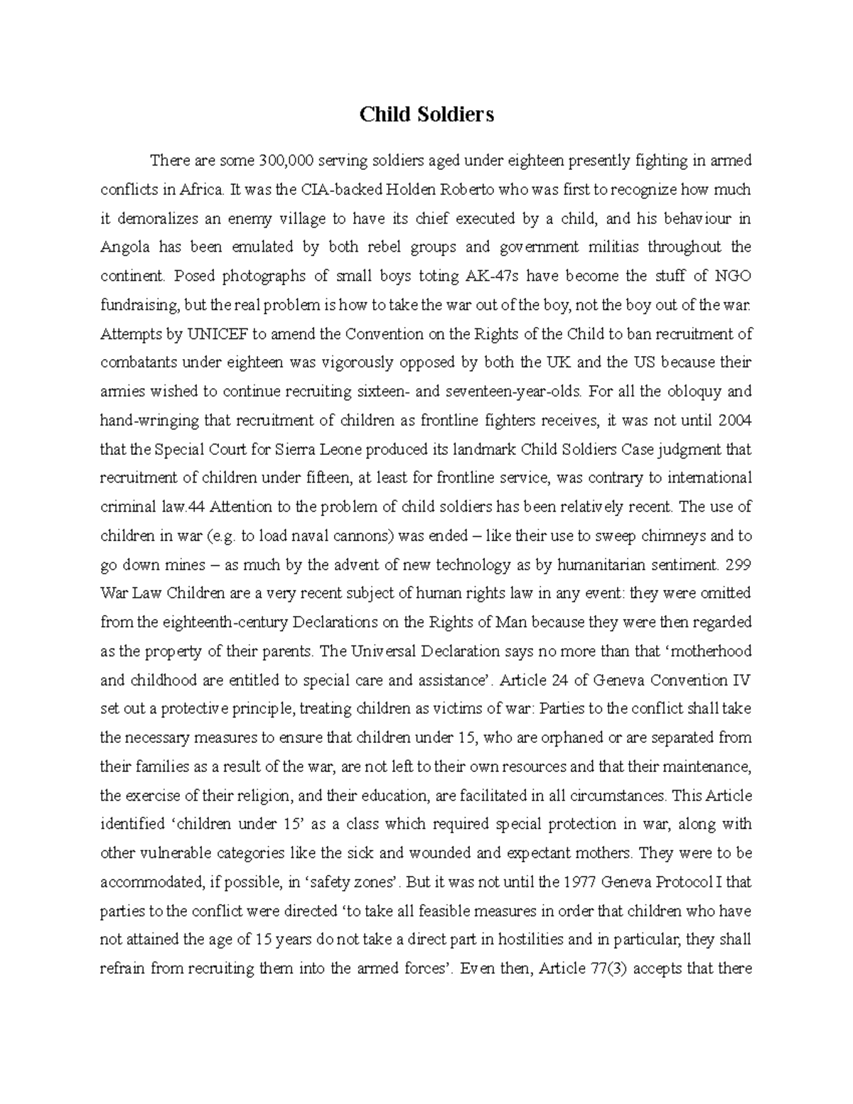 Child Soldiers - Child Soldiers There are some 300,000 serving soldiers ...