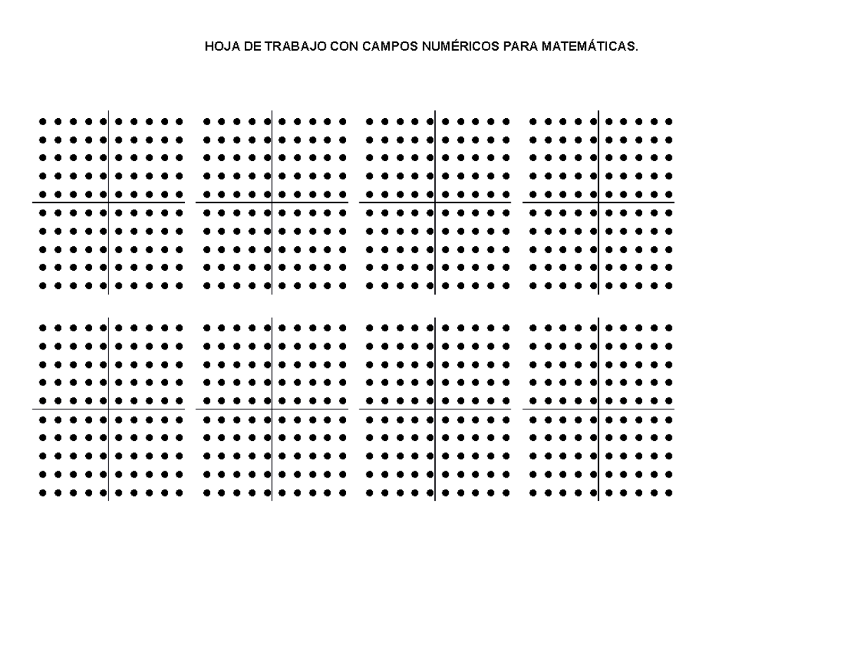 Campos numéricos enviar - HOJA DE TRABAJO CON CAMPOS NUMÉRICOS PARA ...