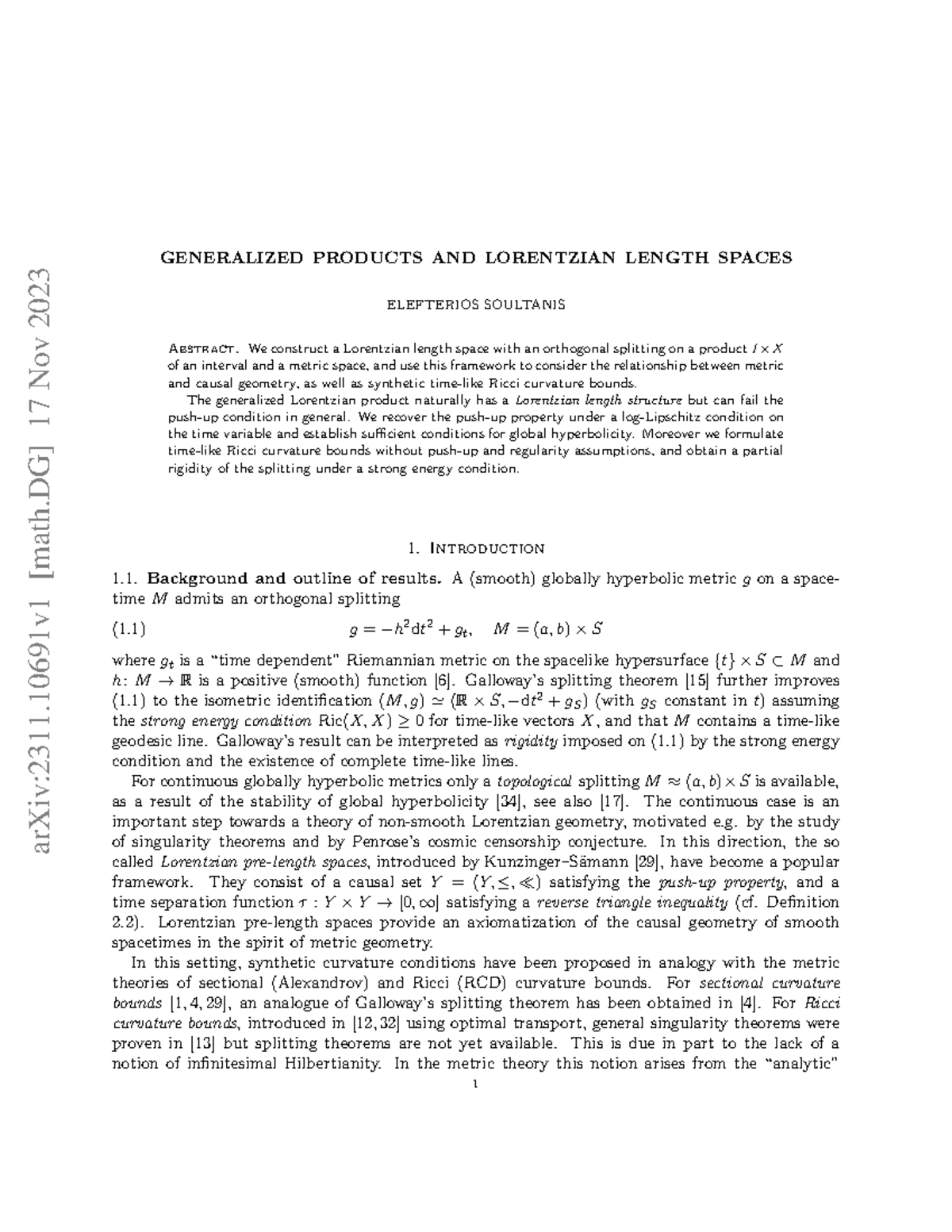 2311 - essay - arXiv:2311 [math] 17 Nov 2023 GENERALIZED PRODUCTS AND ...