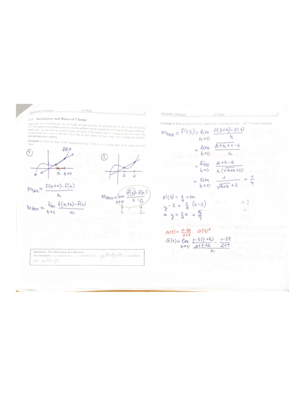 Derivatives and Rates of Change - MATH1061 - Studocu