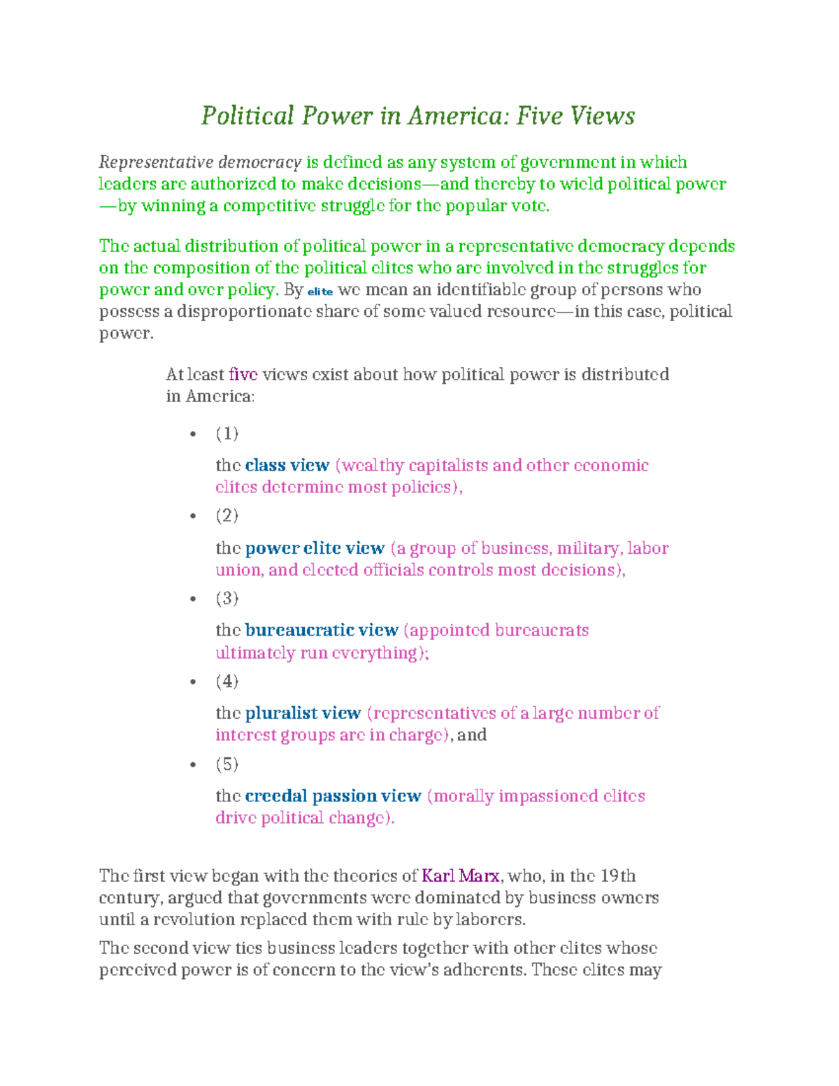 Political Power in America - The actual distribution of political power ...