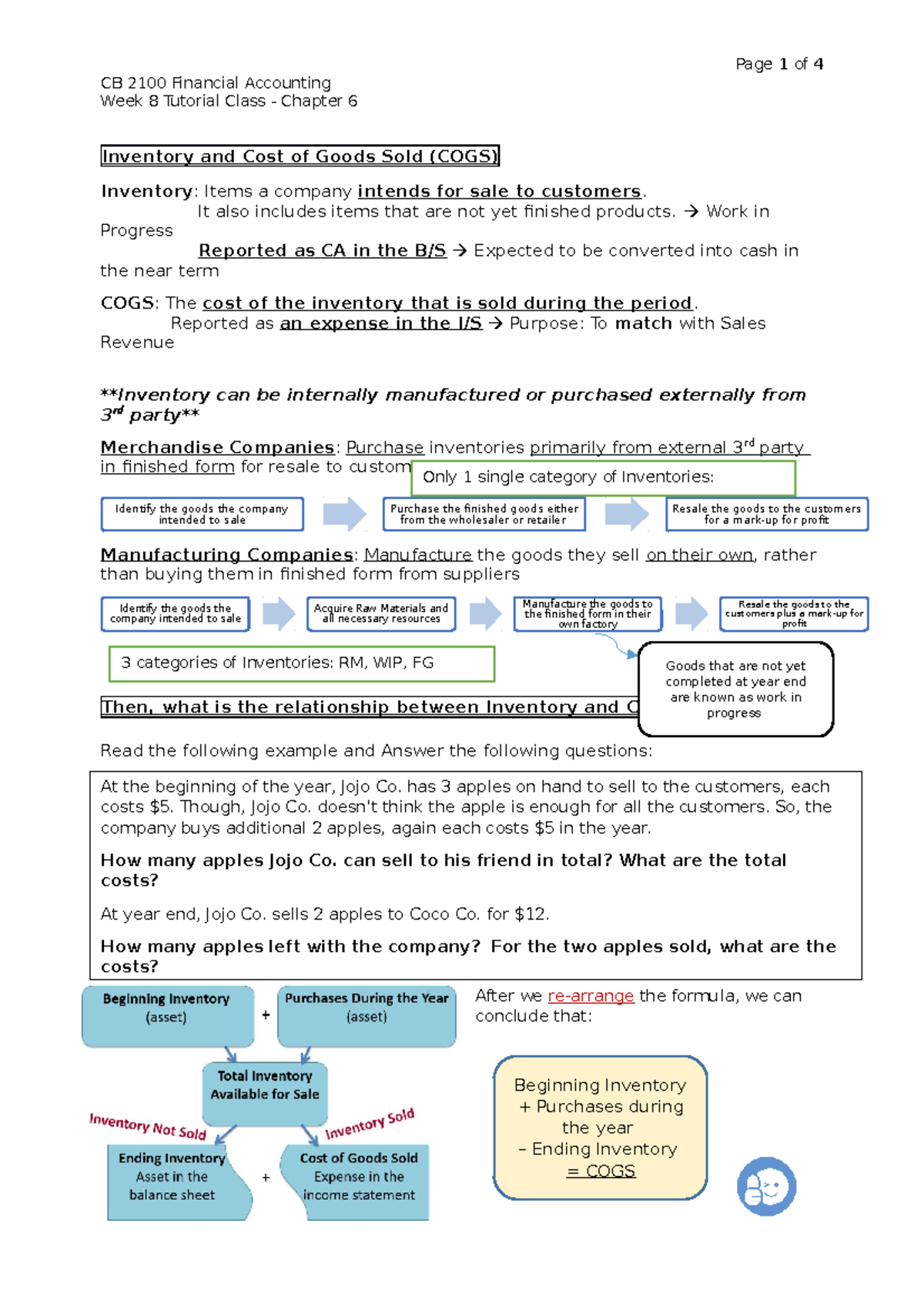 Week 8 Sem B 1920 - tutorial outline - CB 2100 Financial Accounting ...