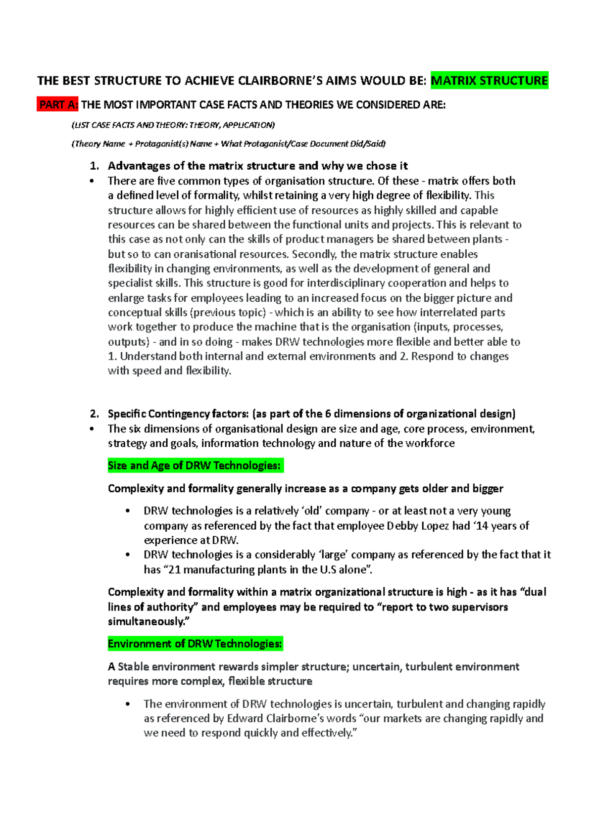 Mgts assessed tutorial week 8 - THE BEST STRUCTURE TO ACHIEVE ...