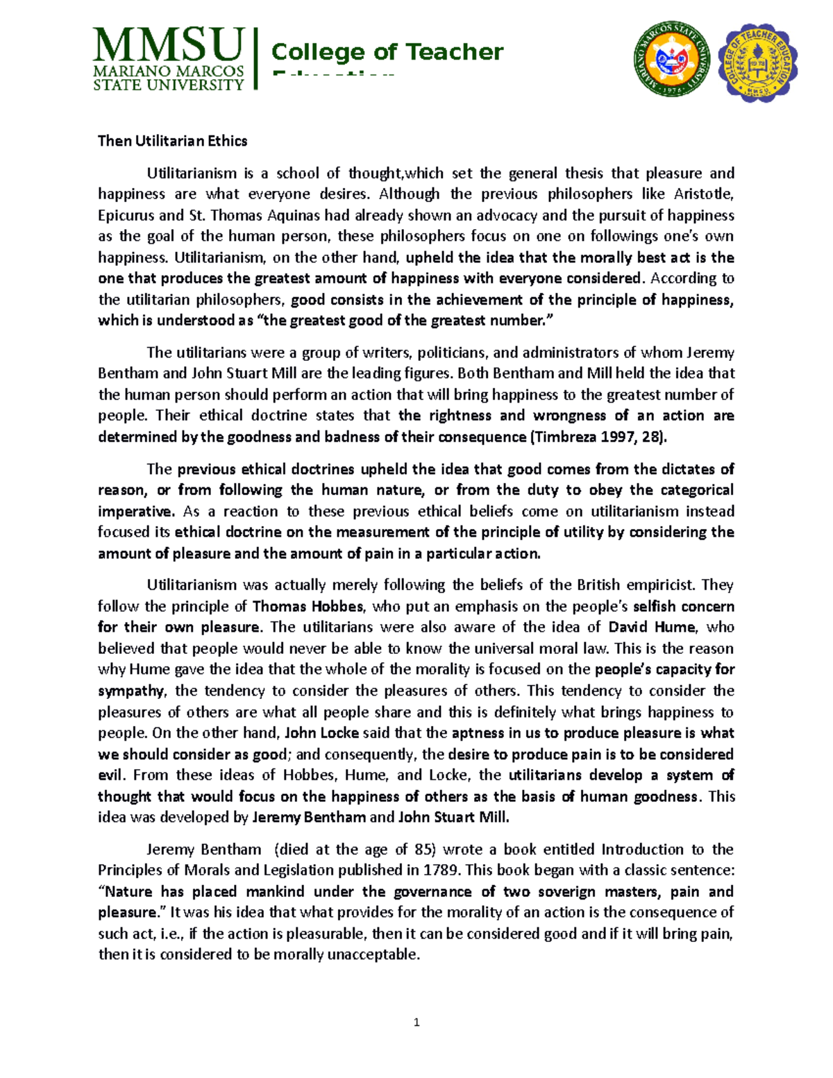 Utilitarianism Explained to students - Then Utilitarian Ethics ...