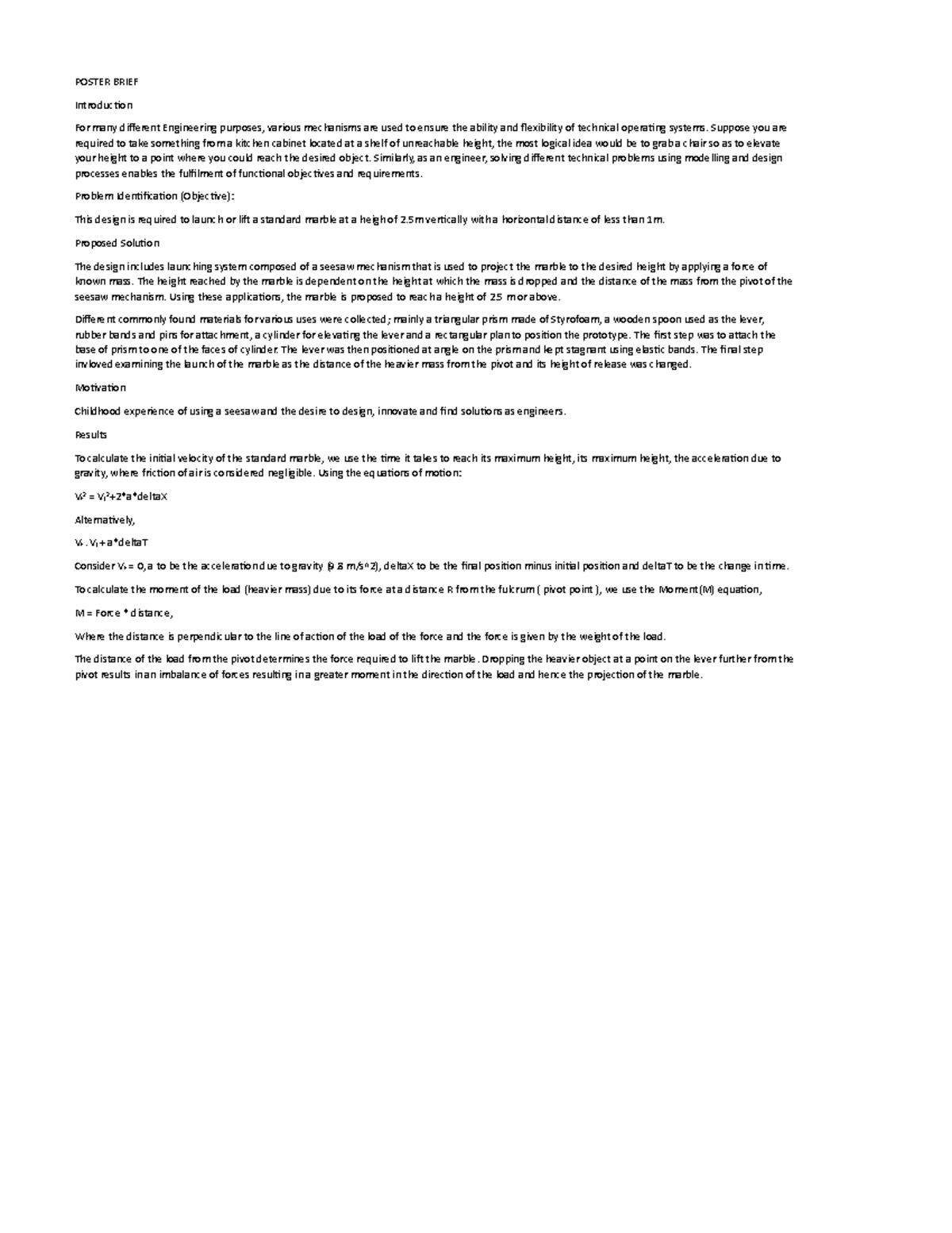 Document 1 (1) - Poster for the mechanical design project. - POSTER ...