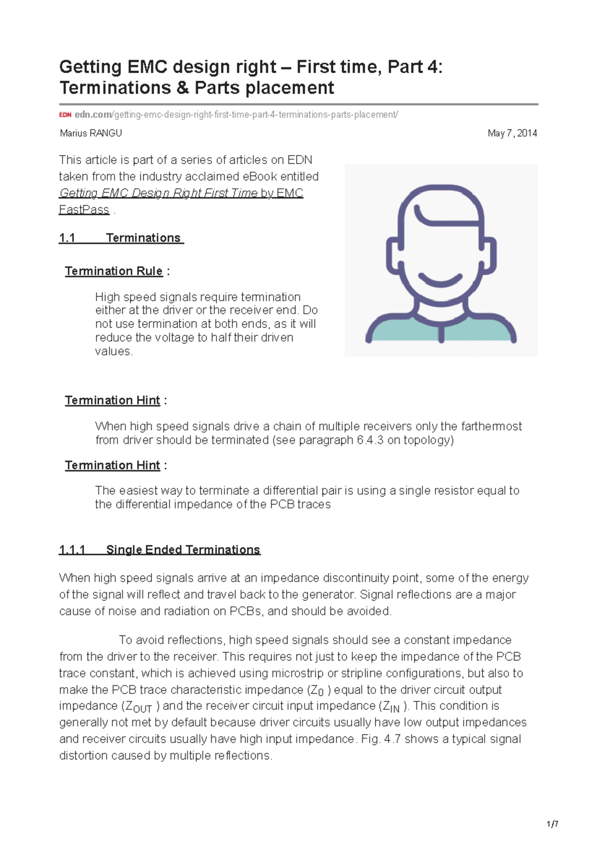 Edn.com-Getting EMC design right First time Part 4 Terminations Parts placement - Marius RANGU ...