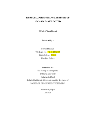 A report sample for all BBS students providing insights on how to ...