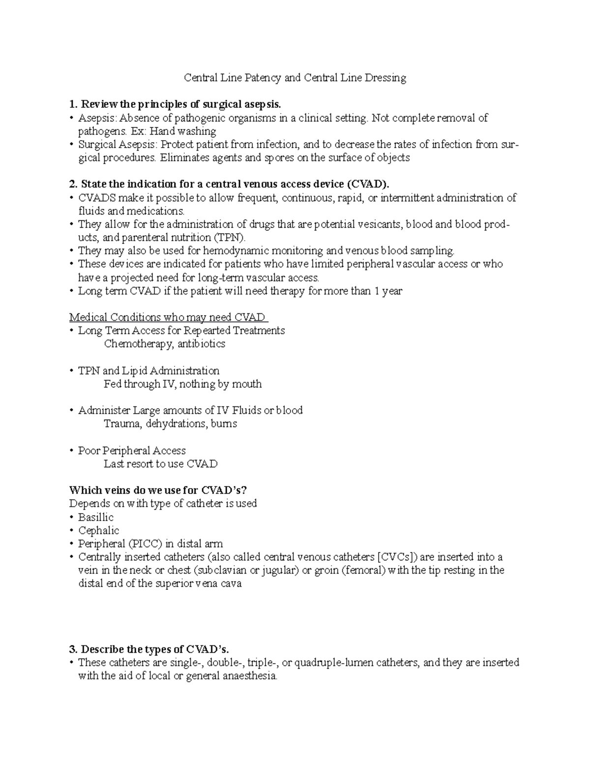 CVAD - How is CVAD is inserted, and the mechanism of action of it ...