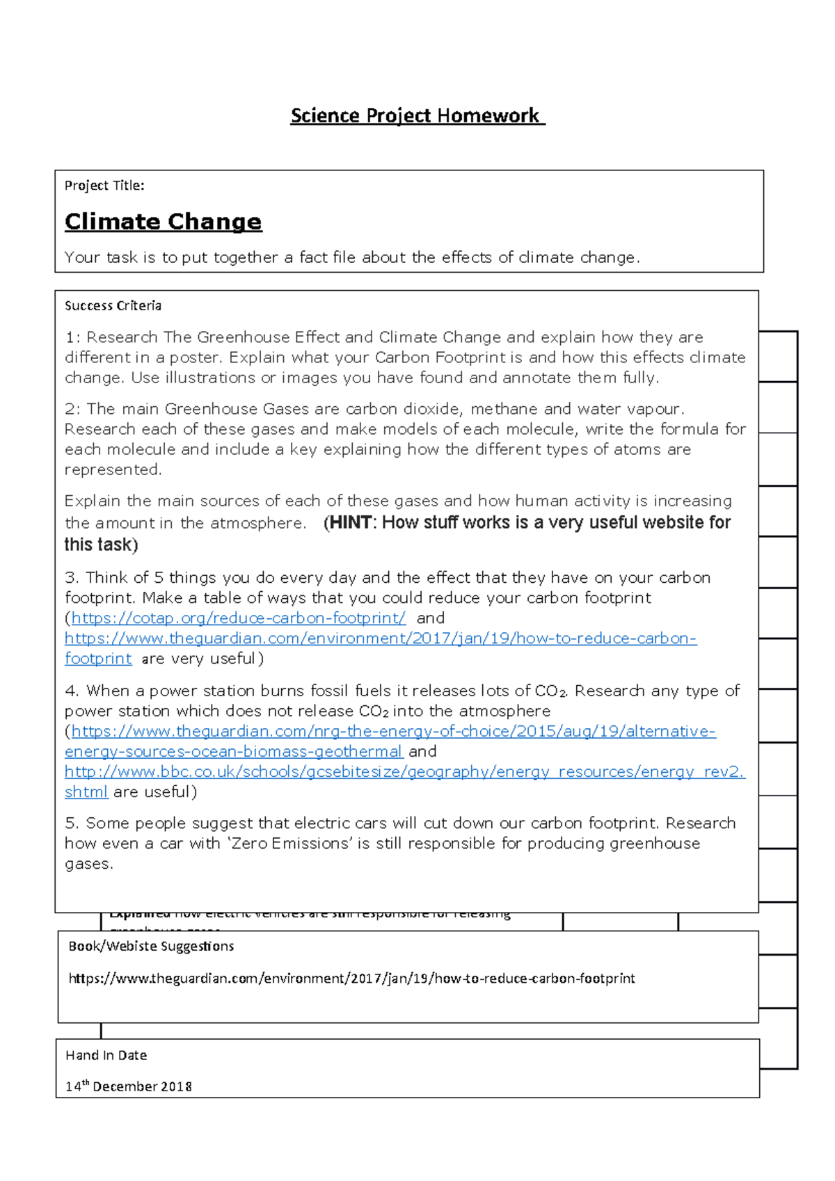 Science Project Global Warming Homework - Science Project Homework ...