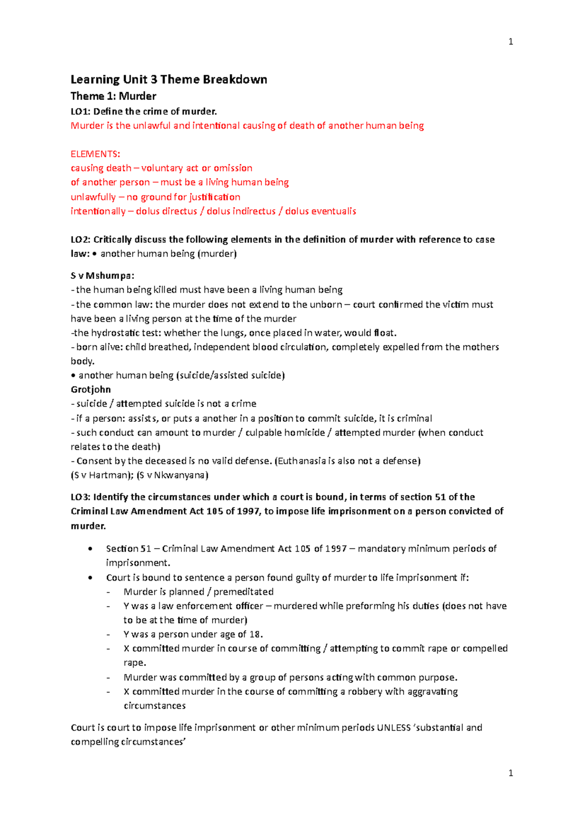 SPOF LO TEST PREP 2 - LO prep for test - Learning Unit 3 Theme ...