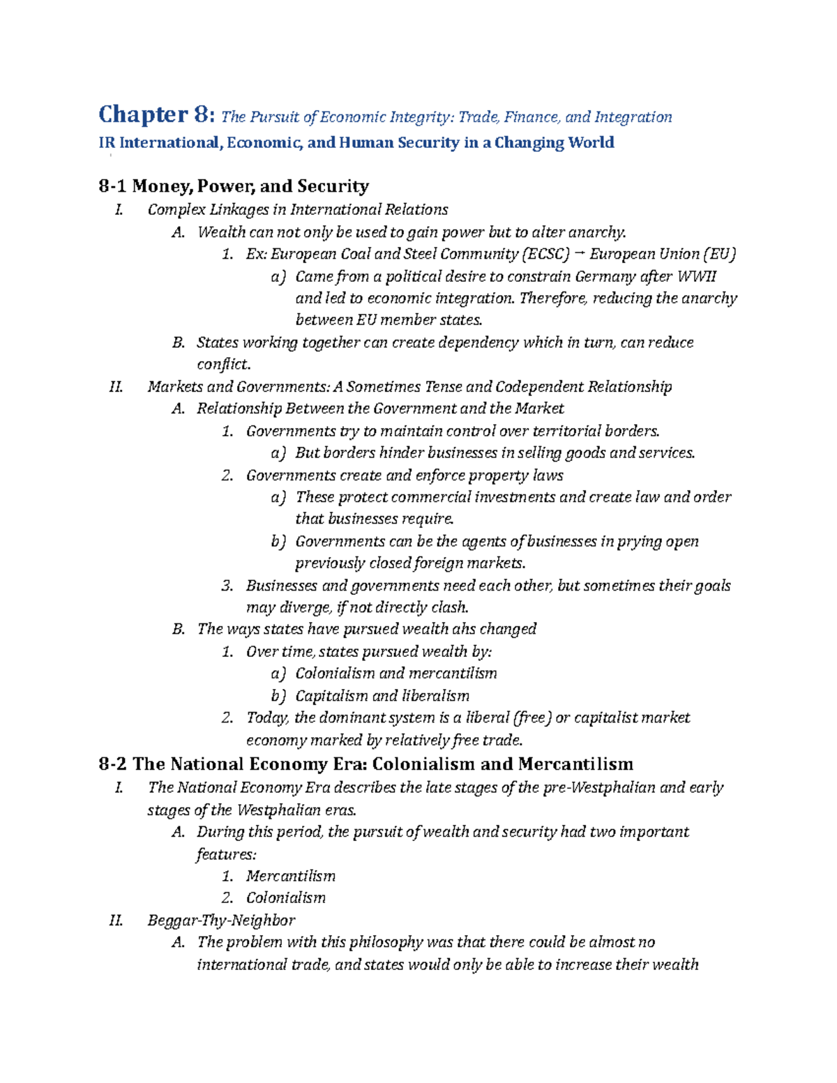 Chapter 8 Book Notes - Chapter 8: The Pursuit of Economic Integrity ...