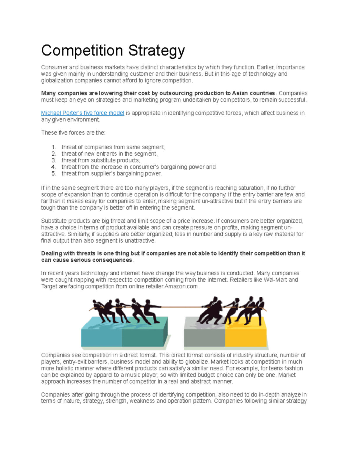 Competition Strategy - Competition Strategy Consumer and business ...
