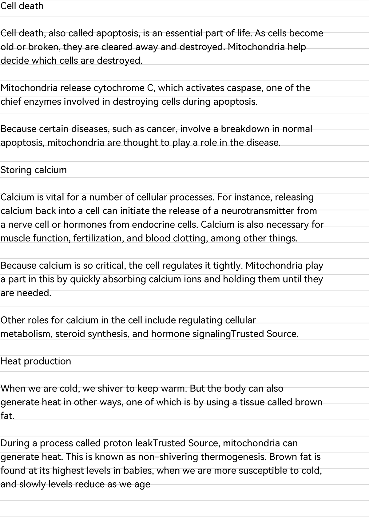 Importance of mitochondria - Cell death Cell death, also called ...
