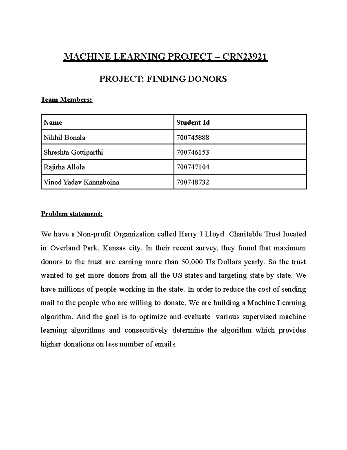 ML Project Proposal - MACHINE LEARNING PROJECT – CRN PROJECT: FINDING ...