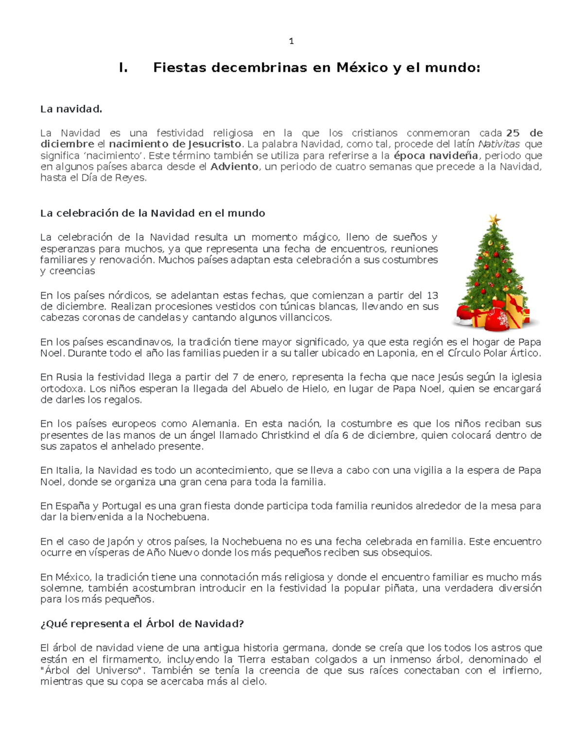 Fiestas decembrinas en México y el mundo - 1 I. Fiestas decembrinas en ...