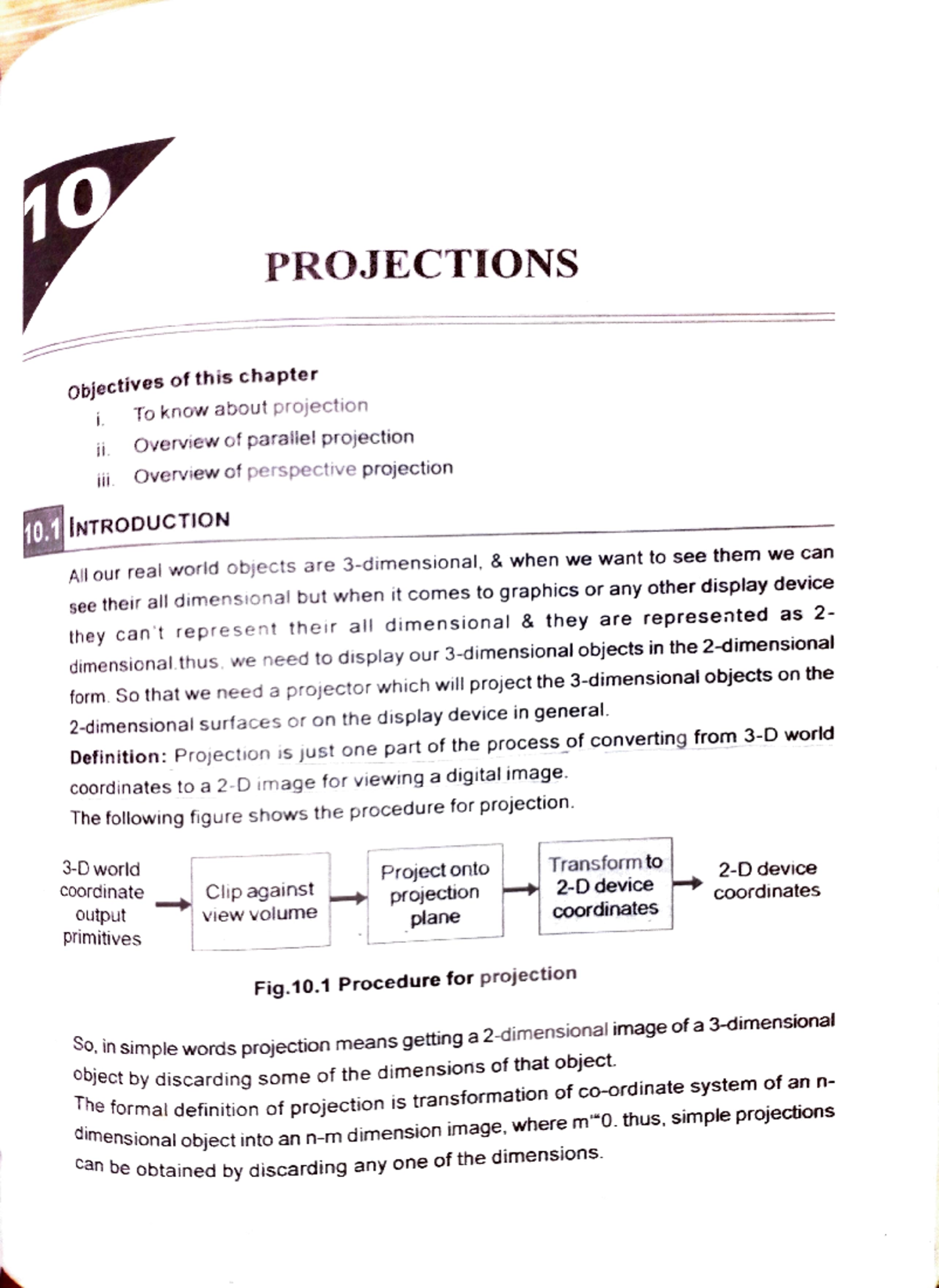 Projection(CG) - Computer Science and Engineering - Studocu