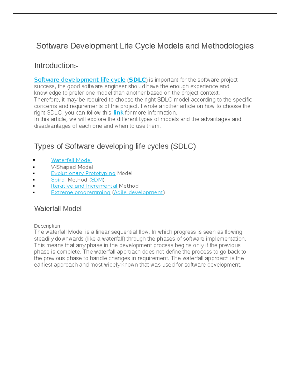 Software Development Life Cycle Models and Methodologies - Software ...