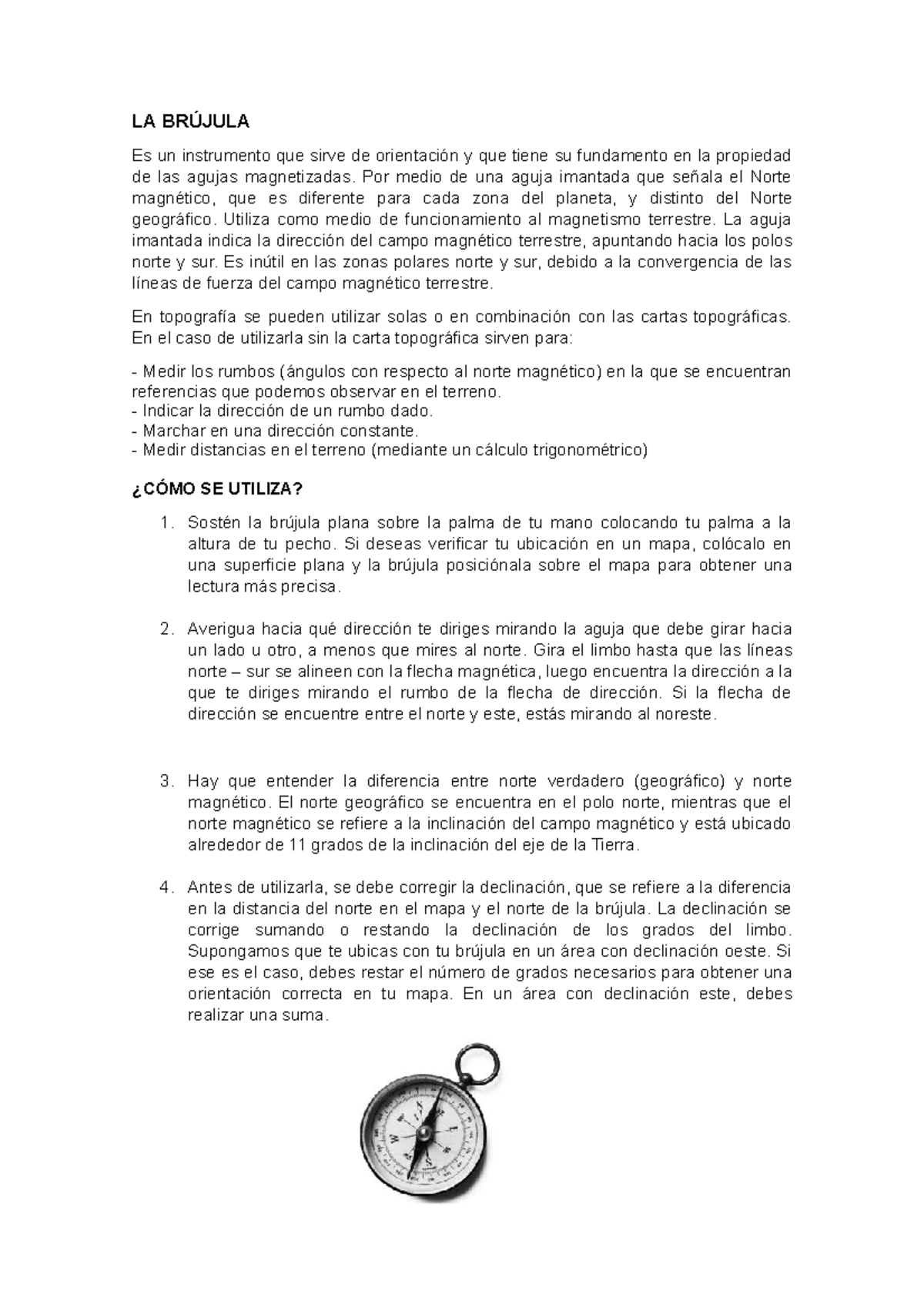 LA Brújula - susu - LA BRÚJULA Es un instrumento que sirve de ...