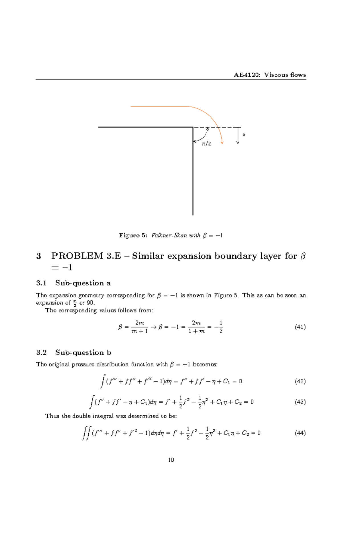 Viscous flow 3E - Assignment 3E - Figure 5: Falkner-Skan with β = − 1 3 PROBLEM 3 – Similar ...