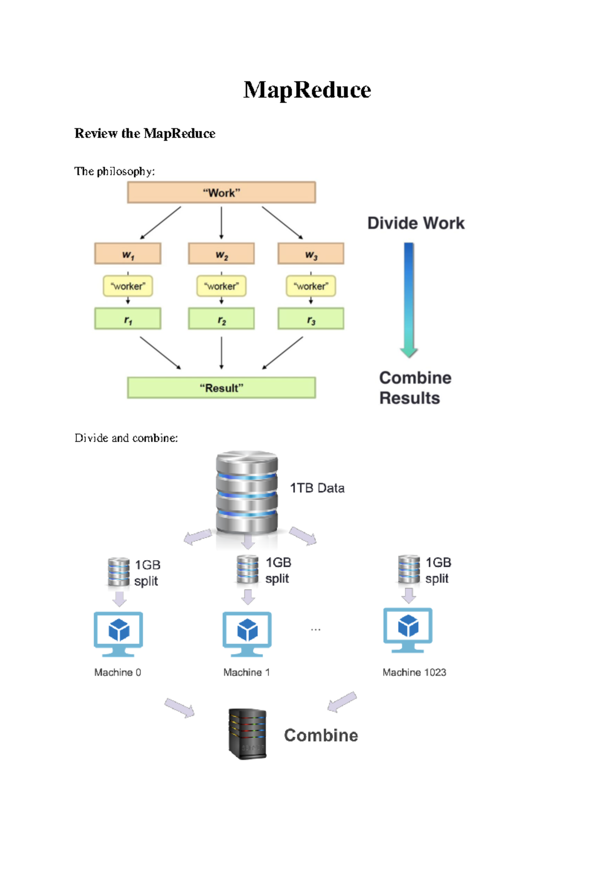 DATA1001 Week3 part1 map Reduce - MapReduce Review the MapReduce The philosophy: Divide and ...