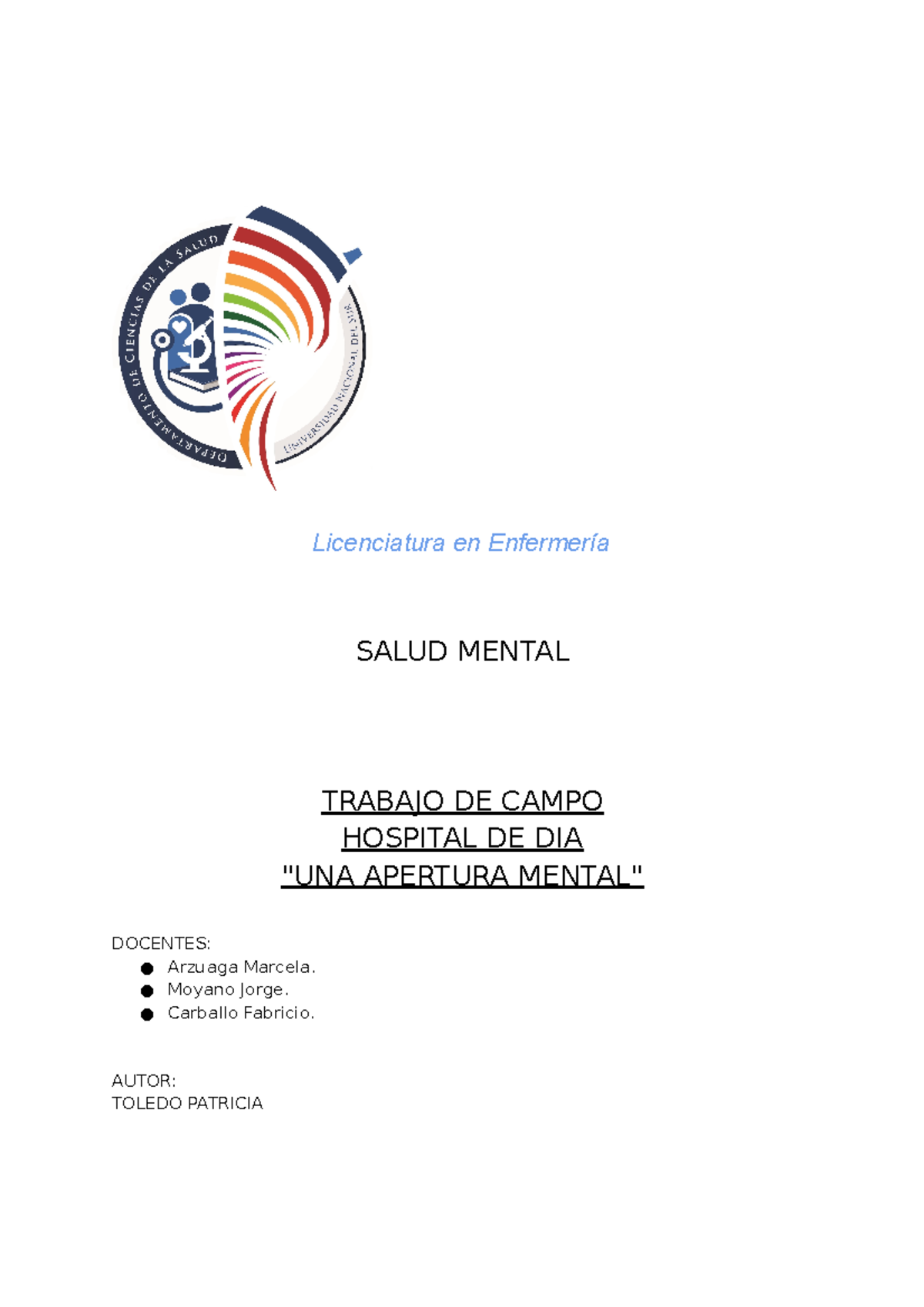 Hospital de Día. - aeaeae - Licenciatura en Enfermería SALUD MENTAL ...