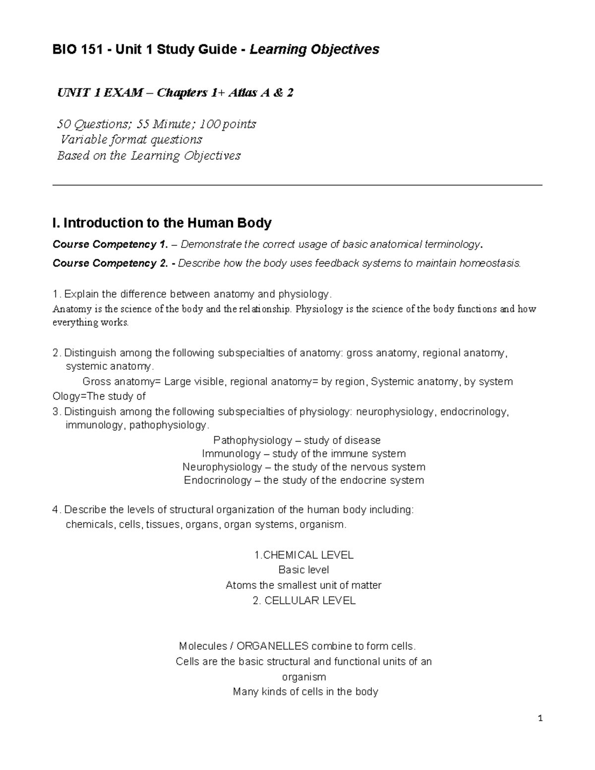 Unit1-Study Guide-2022 (1) (Auto Recovered) the right one - UNIT 1 EXAM ...