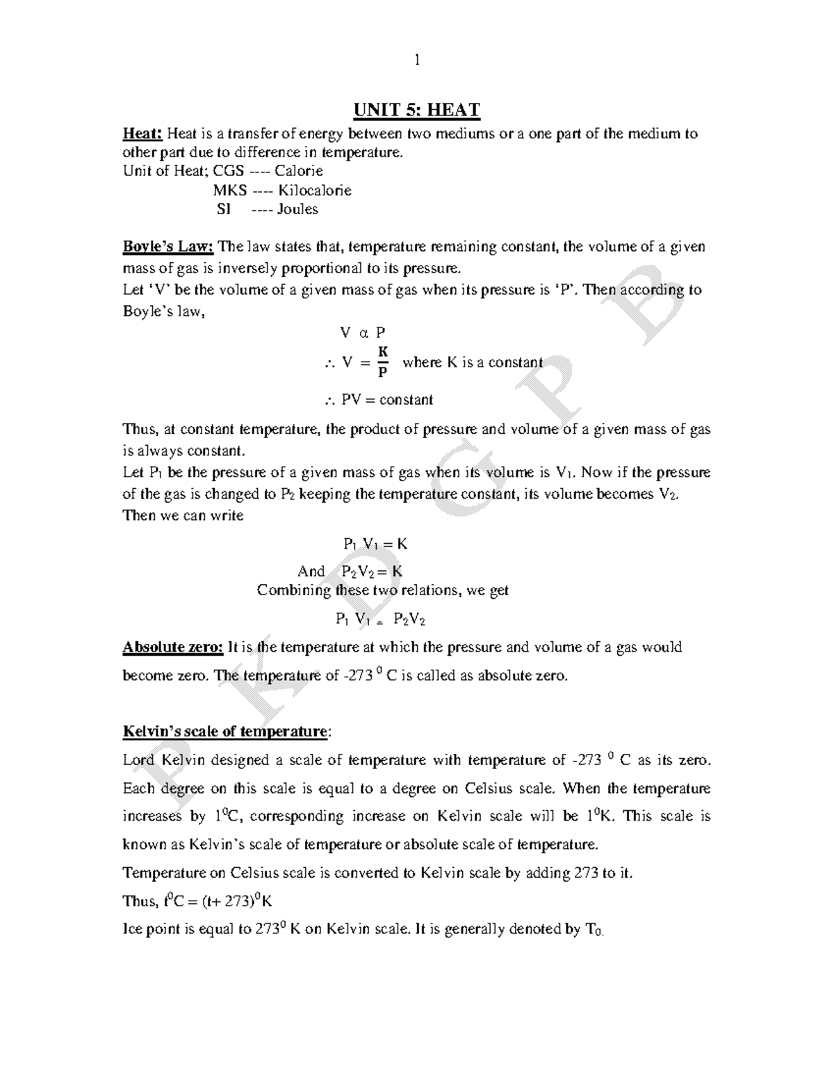 UNIT 5 (GC-103) Heat - UNIT 5: HEAT Heat: Heat is a transfer of energy ...