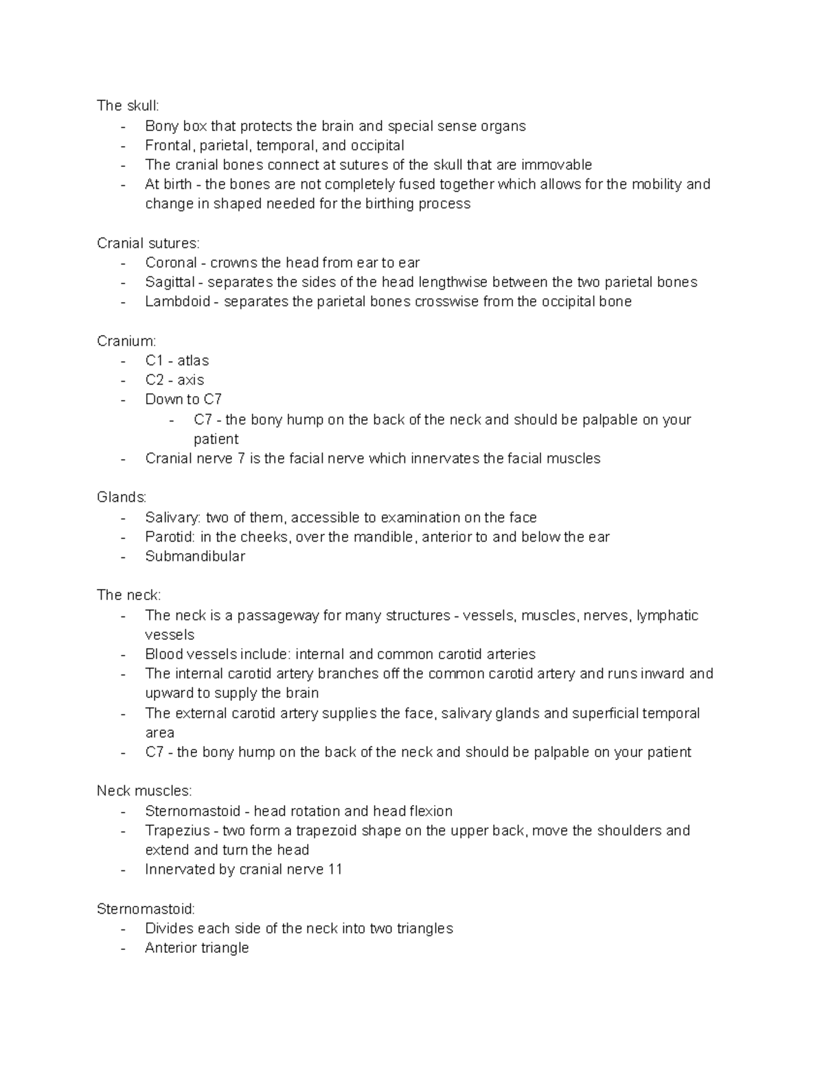 Head Face and Neck - review - The skull: Bony box that protects the ...