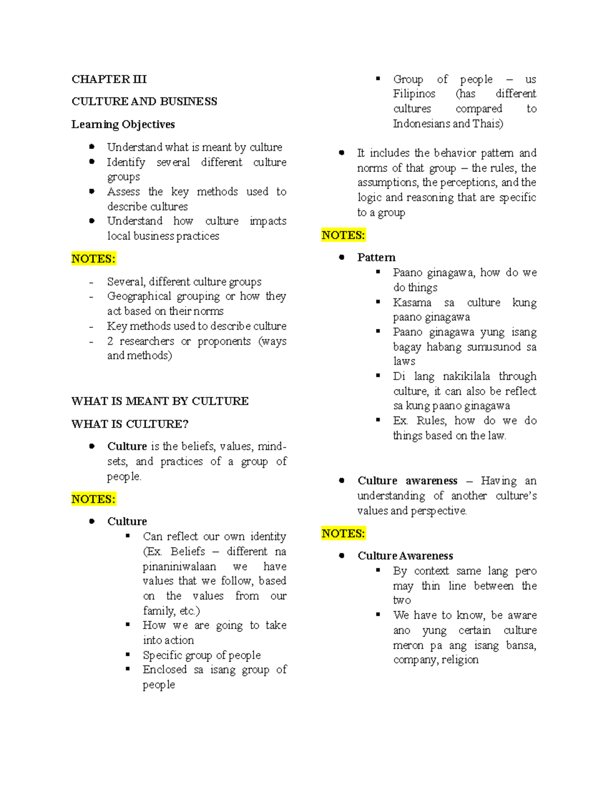 International Business and Trade Notes Chapters 3 and 4 - CHAPTER III ...