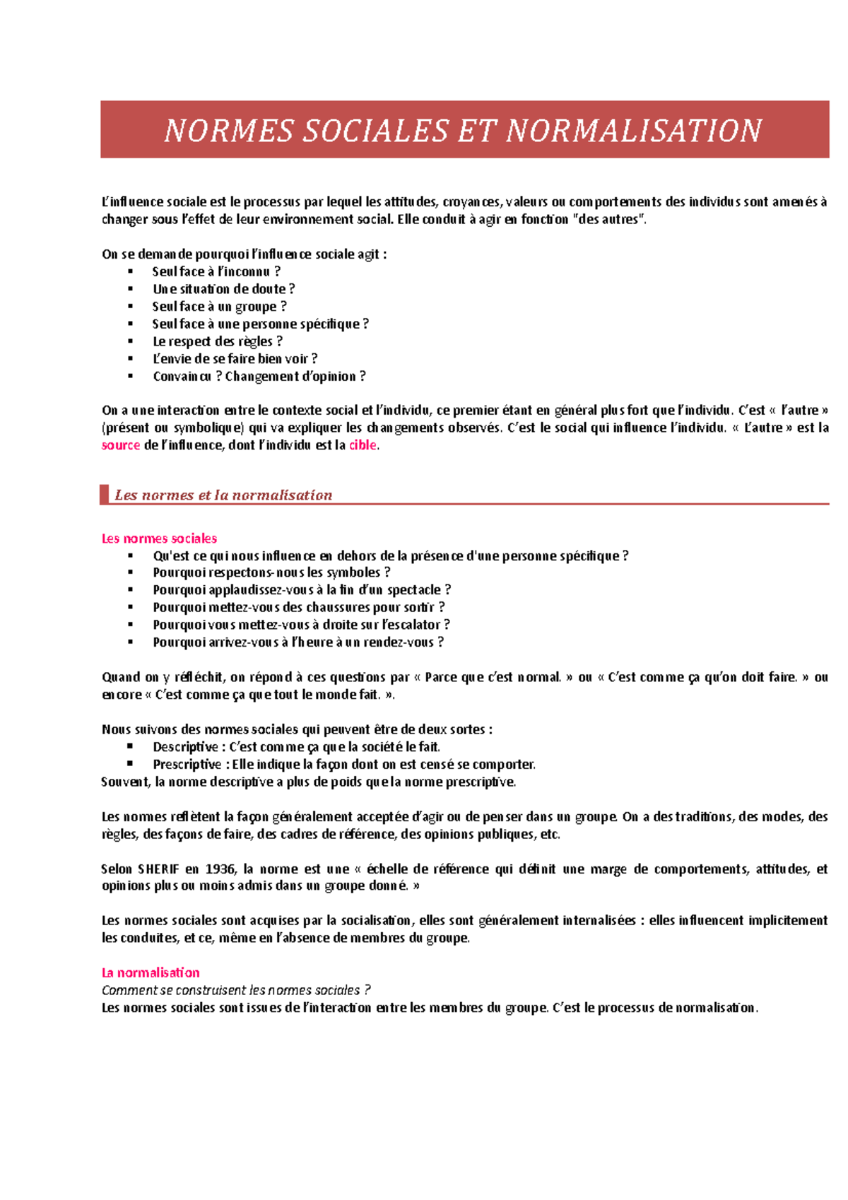 02-Normes sociales et normalisation - NORMES SOCIALES ET NORMALISATION ...