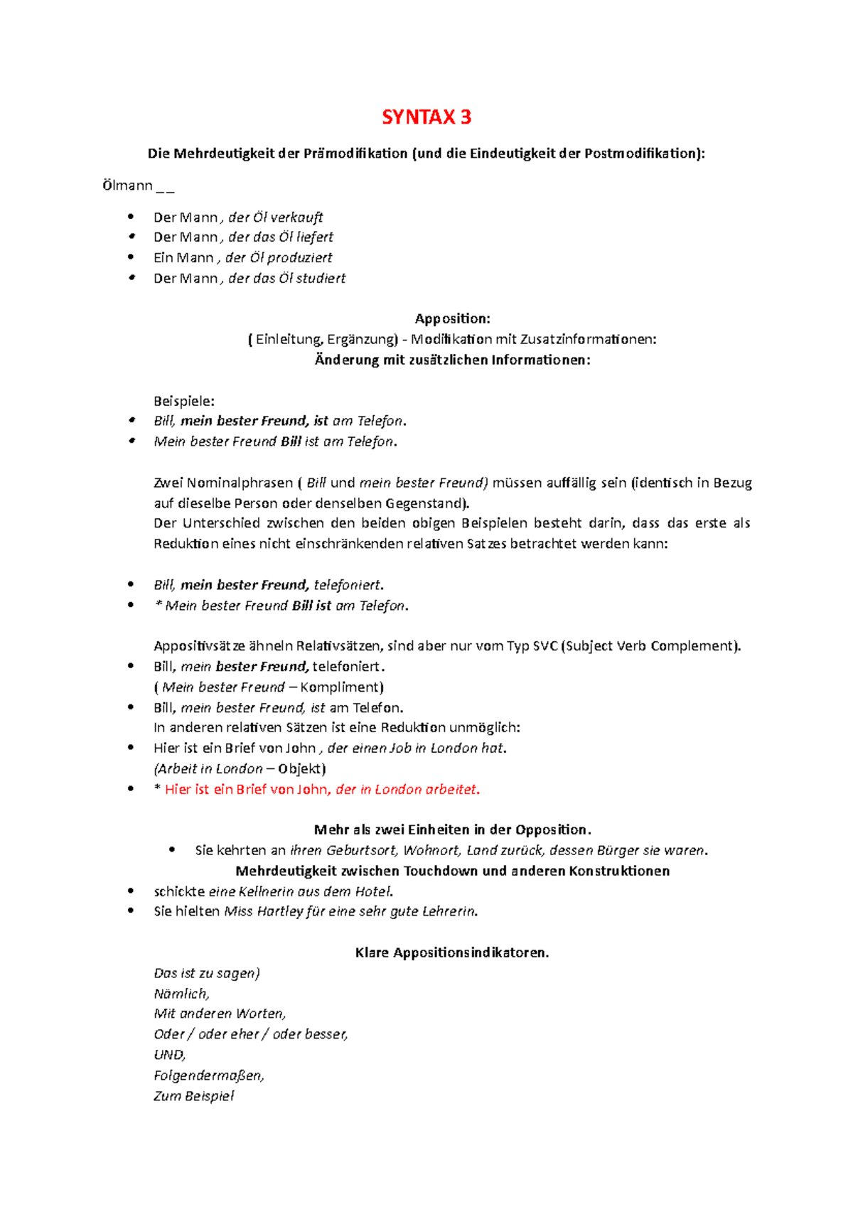 Syntax 33 - SYNTAX 3 Die Mehrdeutigkeit der Prämodifikation (und die ...