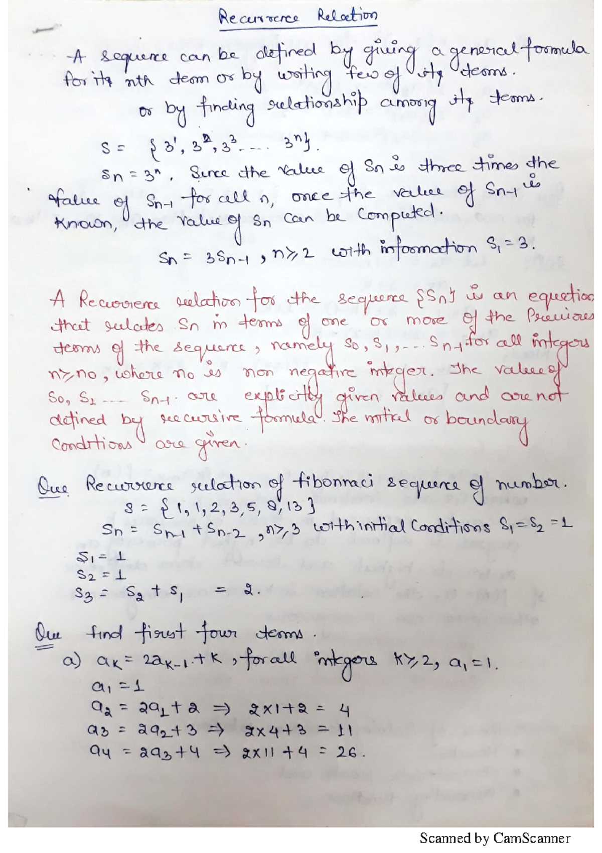 Unit5 recurrence relation - Btech - Studocu