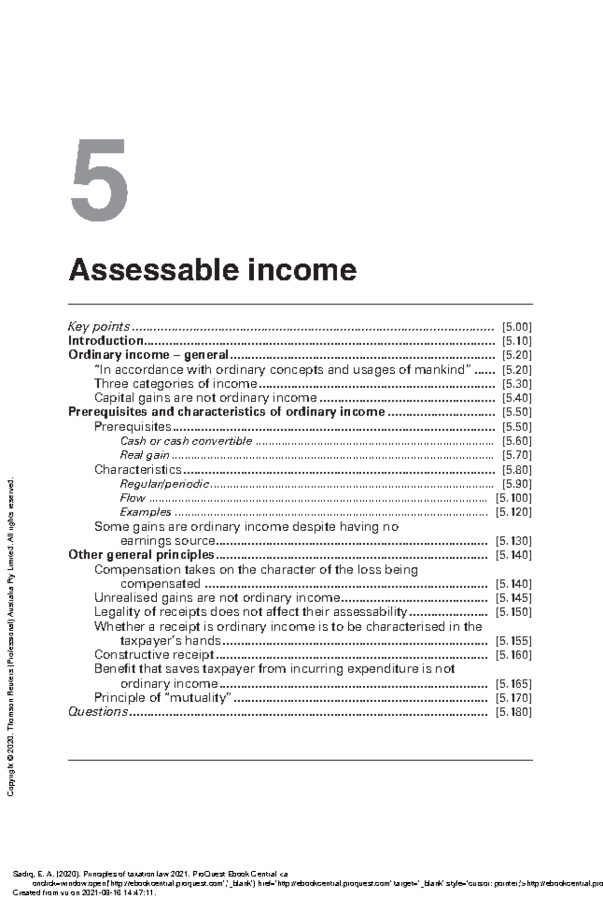 Chapter 5 - PDF - 5 Assessable income Key points - Studocu