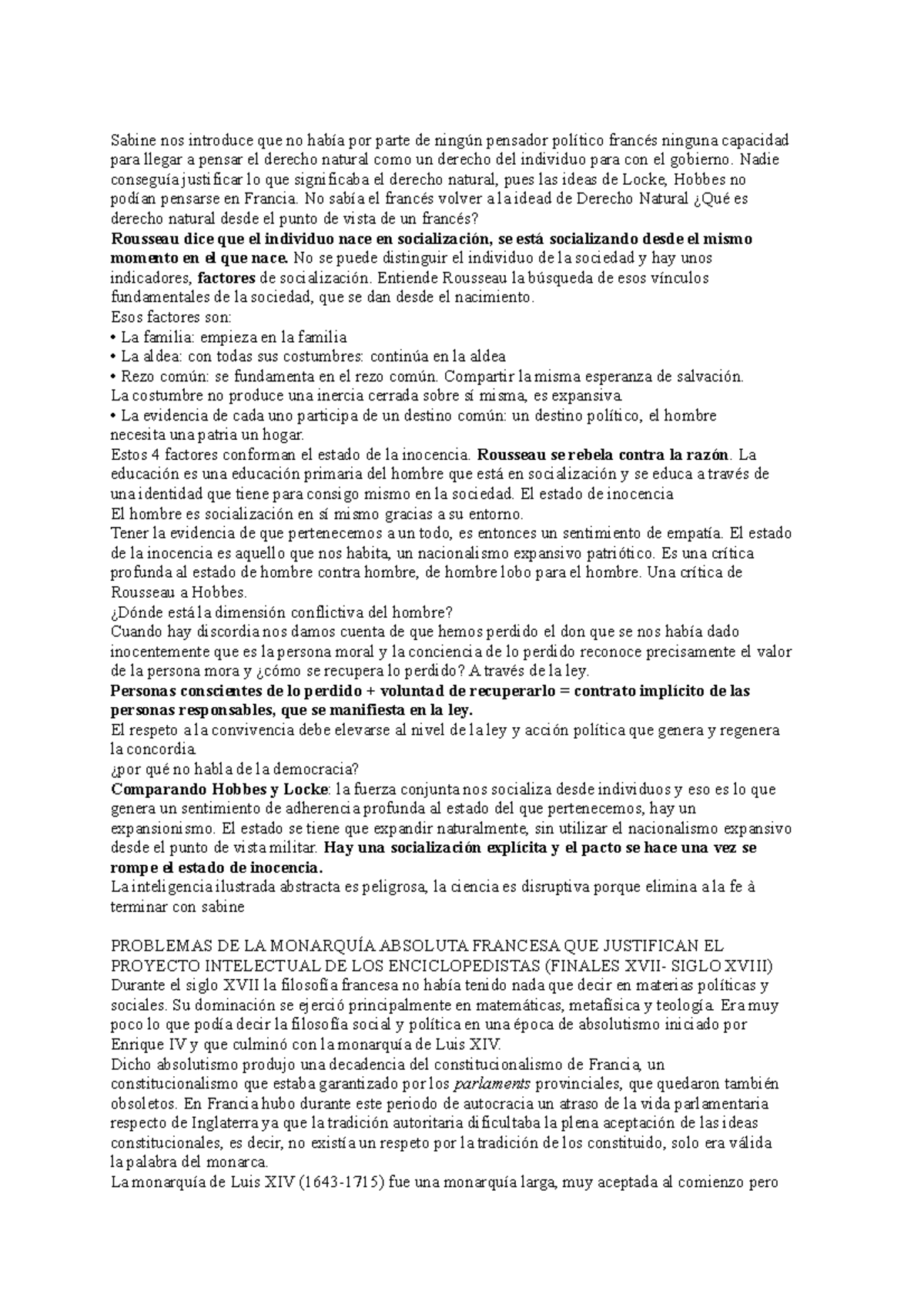 Rousseau - Rousseau Sabine nos introduce que no había por parte de ...