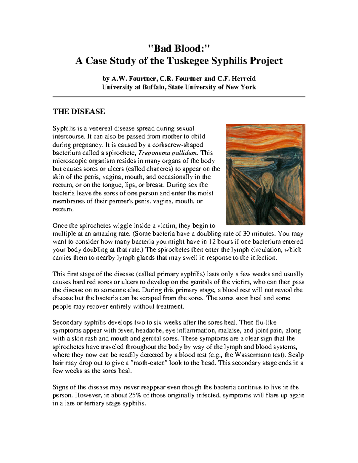 Bad Blood - A Case Study of the Tuskegee Syphilis Project - "Bad Blood ...