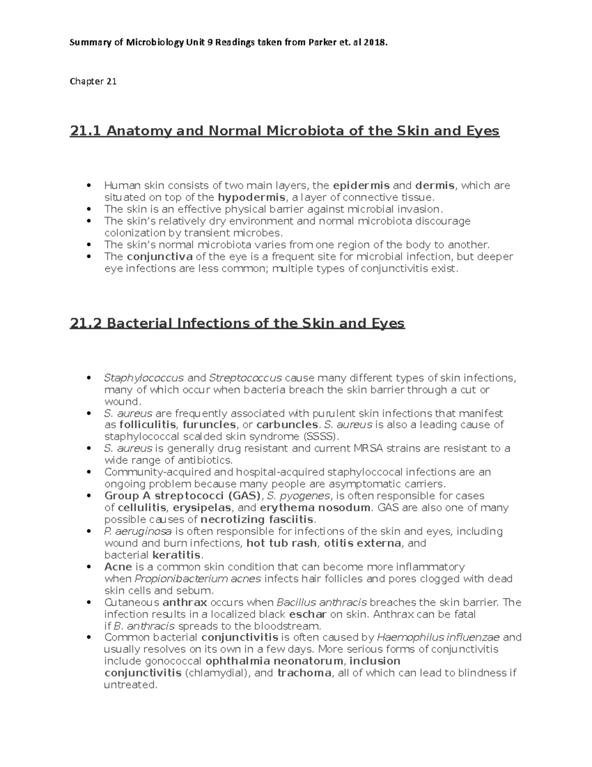 Microbiology+Unit+9+Textbook+Readings+Summary - Chapter 21 21 Anatomy ...