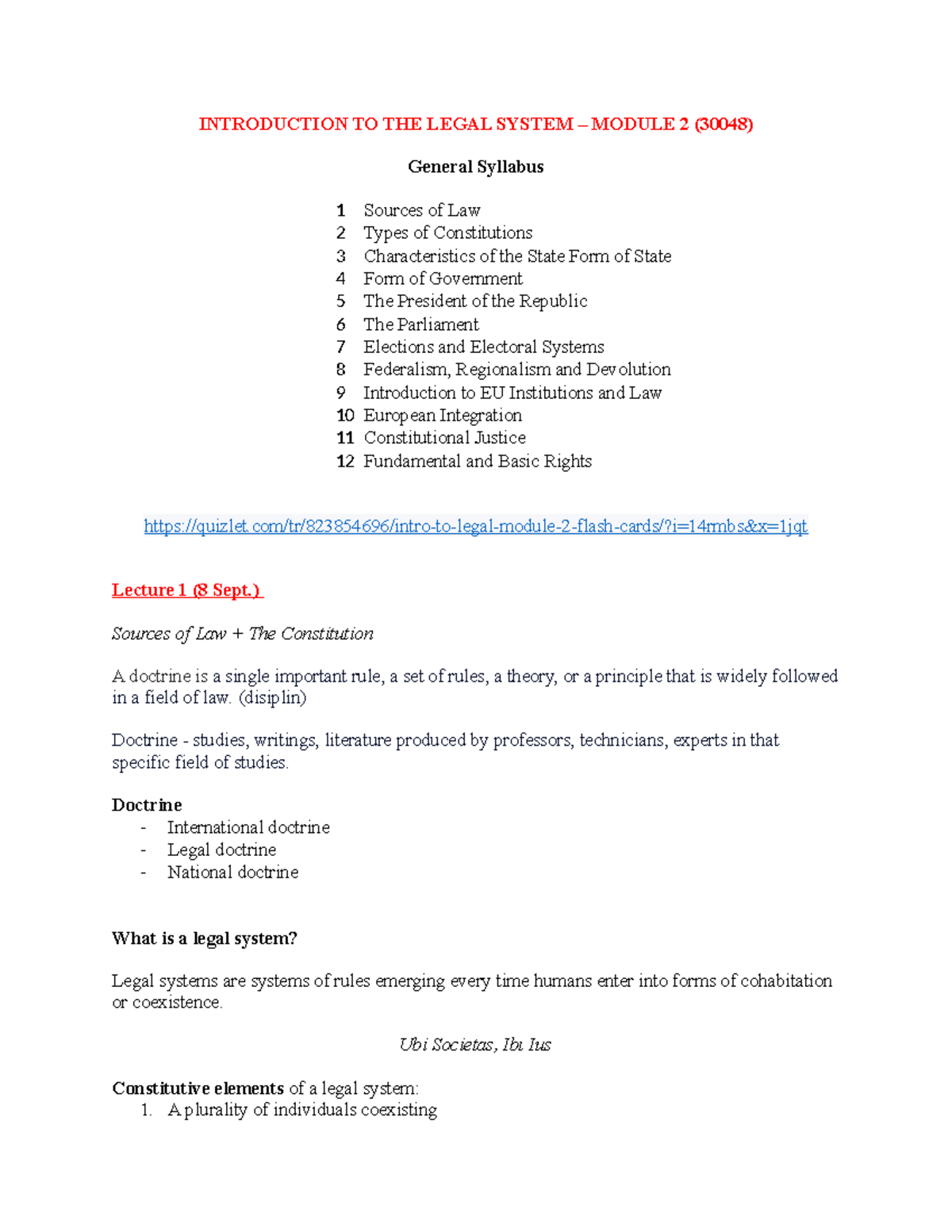 Introduction to the Legal Systems 2 - INTRODUCTION TO THE LEGAL SYSTEM ...