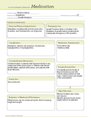 Active Learning Template - ACTIVE LEARNING TEMPLATES Medication STUDENT ...