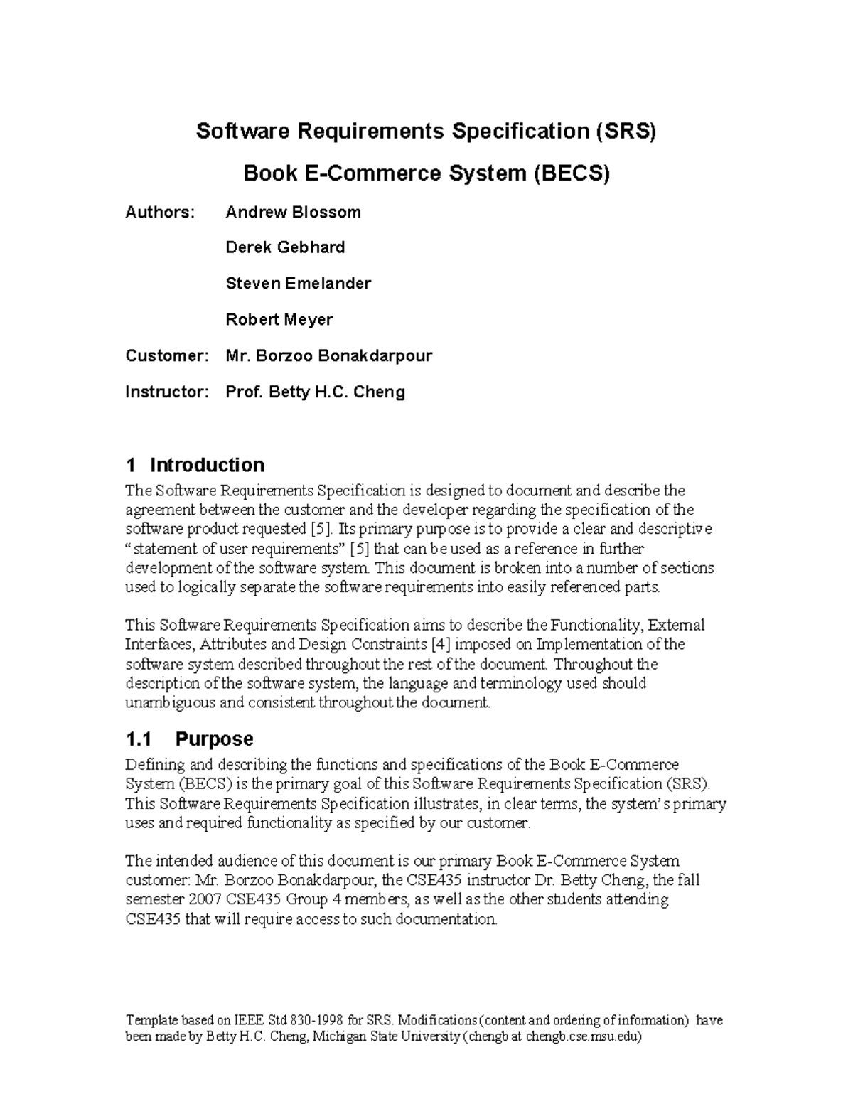 SRS ecom - none - Template based on IEEE Std 830-1998 for SRS ...