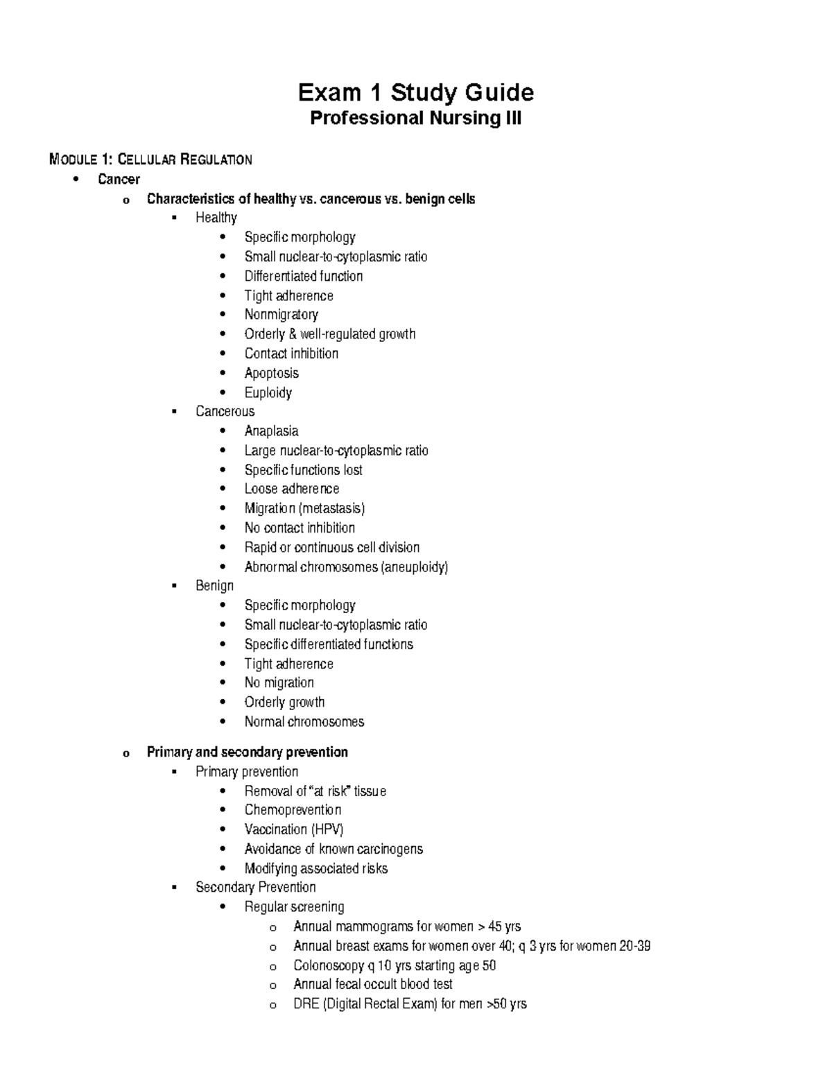 RN 3 Exam 1 Study Guide.edit - Exam 1 Study Guide Professional Nursing ...