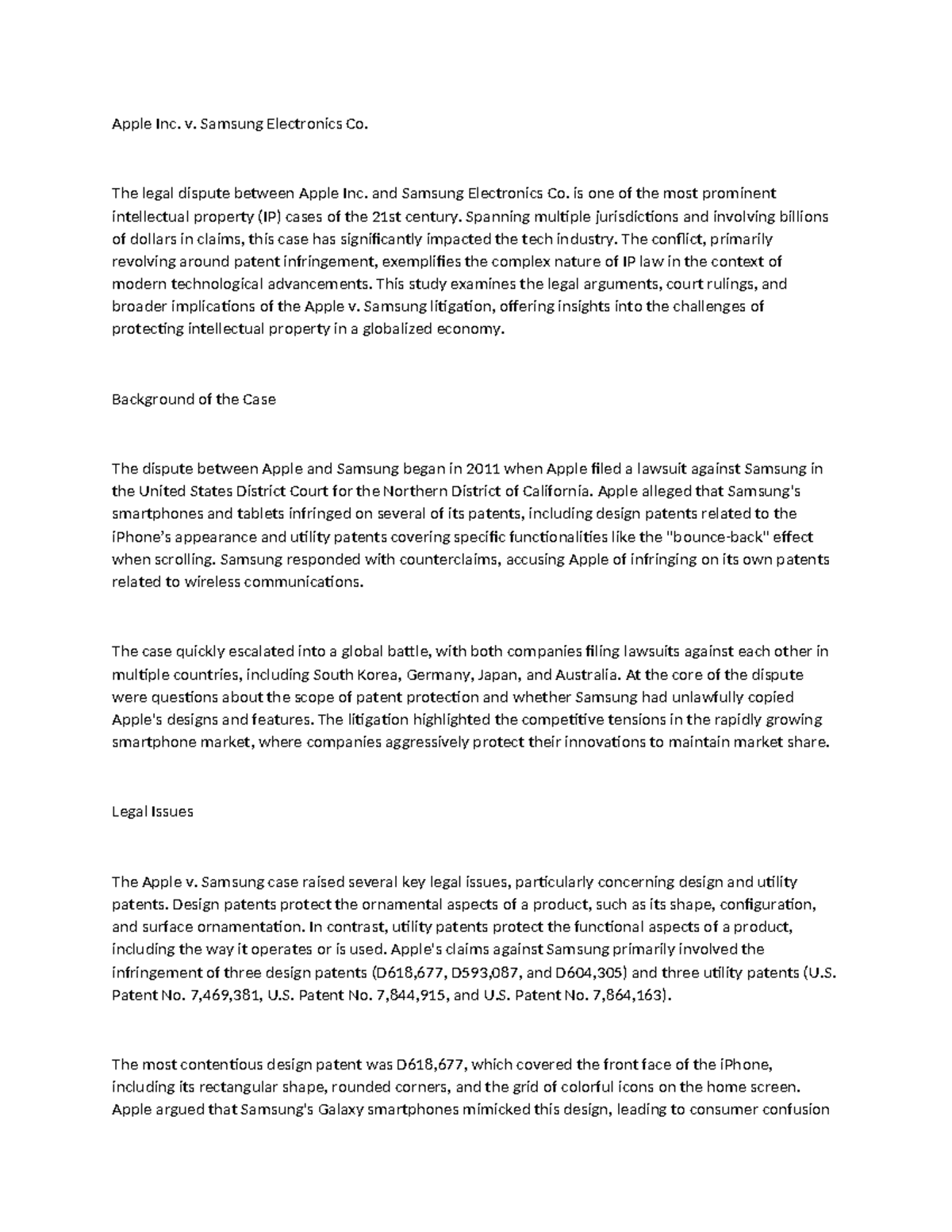 Apple Inc. v. Samsung Electronics Co - Apple Inc. v. Samsung ...
