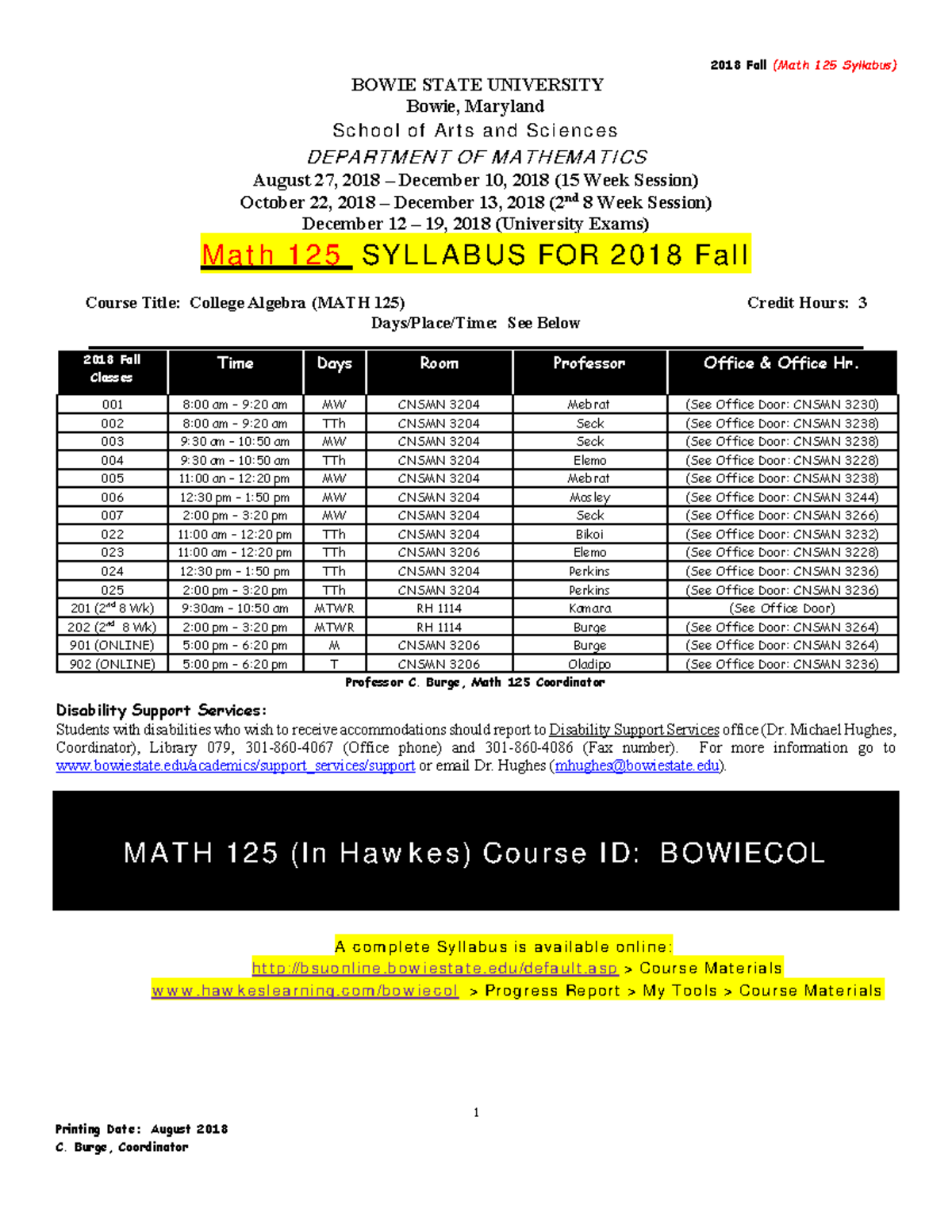 Syllabus 2018 Fall MATH 125 Syllabus For Gen - 1 Printing Date: August ...