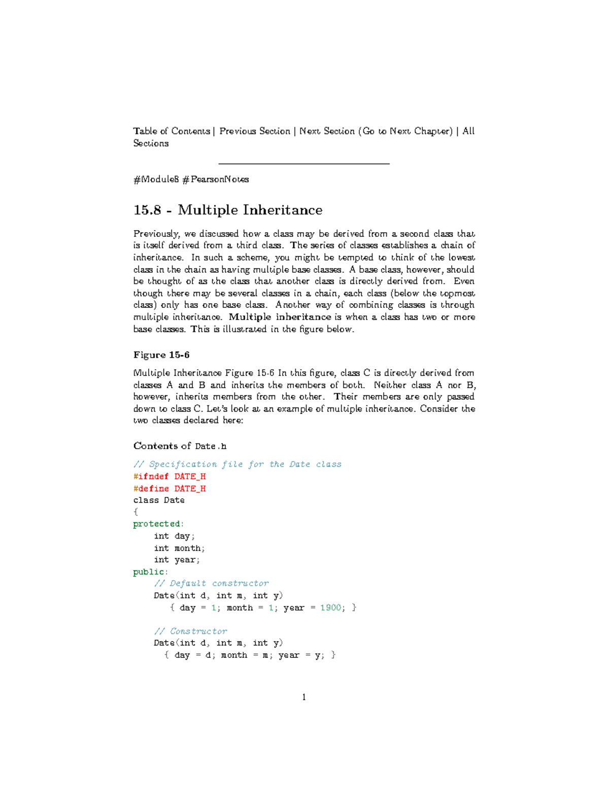 15.8 - Multiple Inheritance - Table of Contents | Previous Section ...