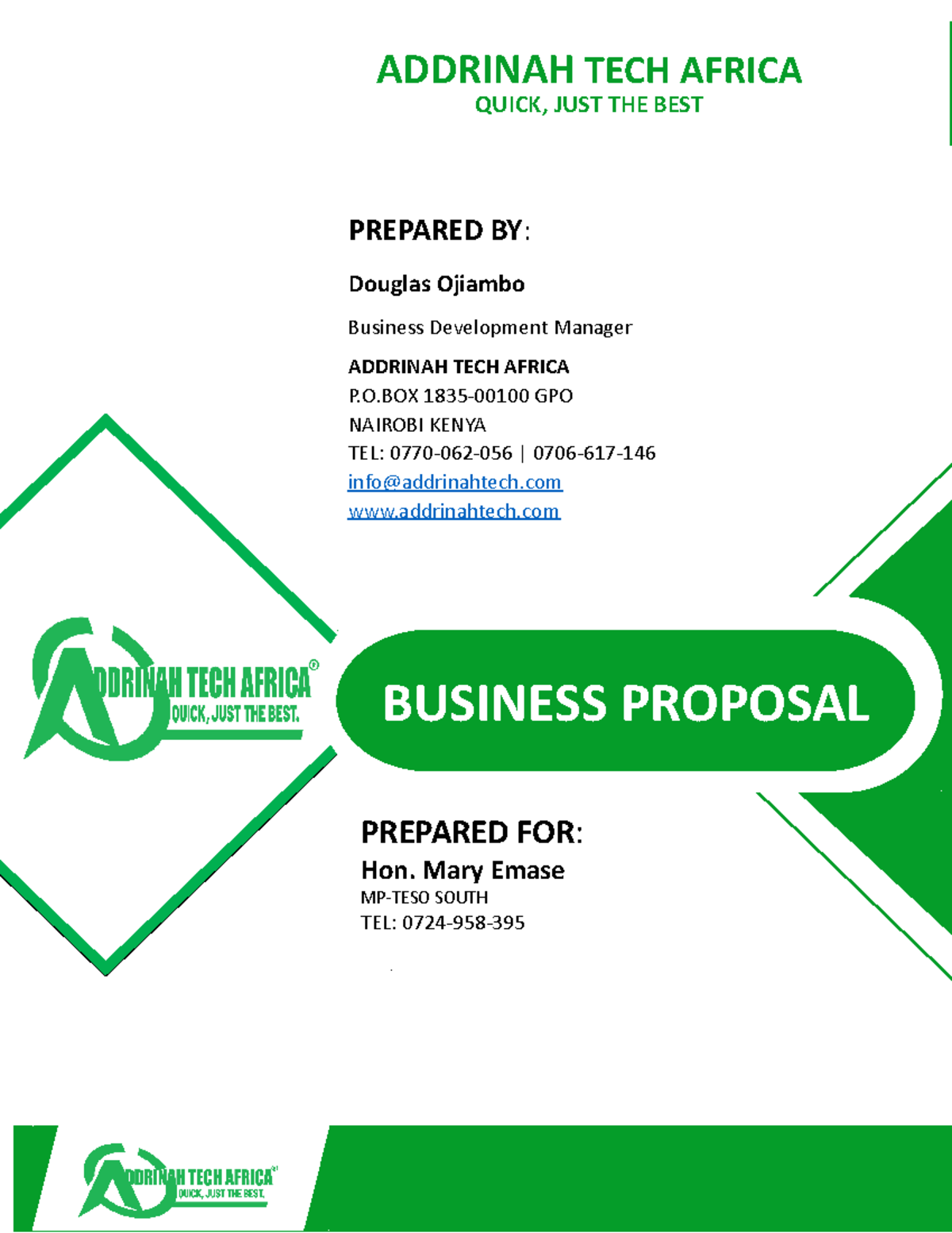 Addrinah Africa Business Proposal 2022 - BUSINESS PROPOSAL ADDRINAH ...