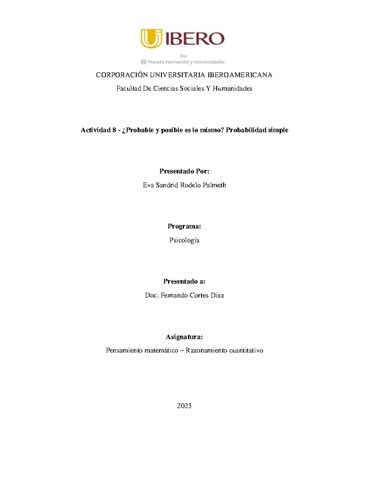 Actividad 8 - Probable y posible es lo mismo Probabilidad simple ...
