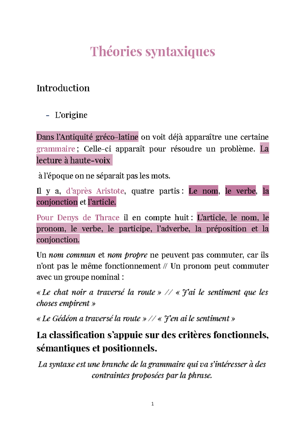 Théories syntaxiques L2 - Théories syntaxiques Introduction L’origine ...