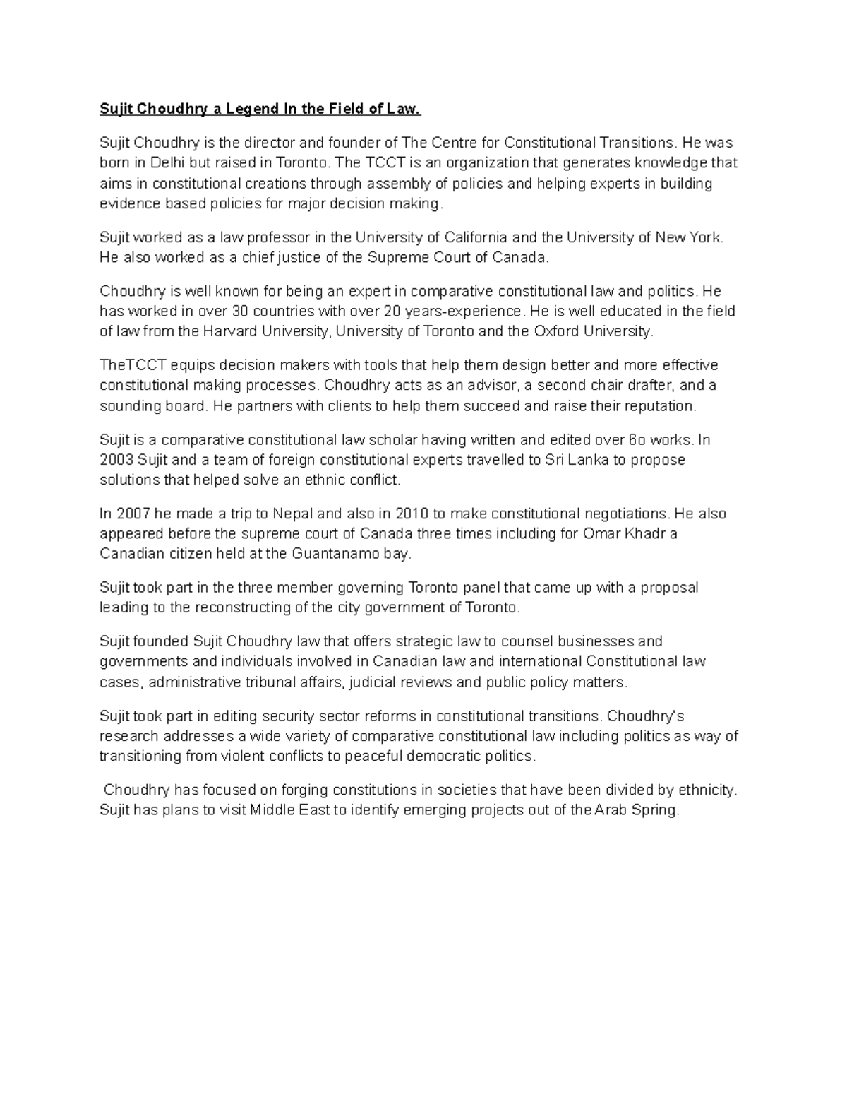 Sujit 5 - Sujit Choudhry a Legend In the Field of Law. Sujit Choudhry ...