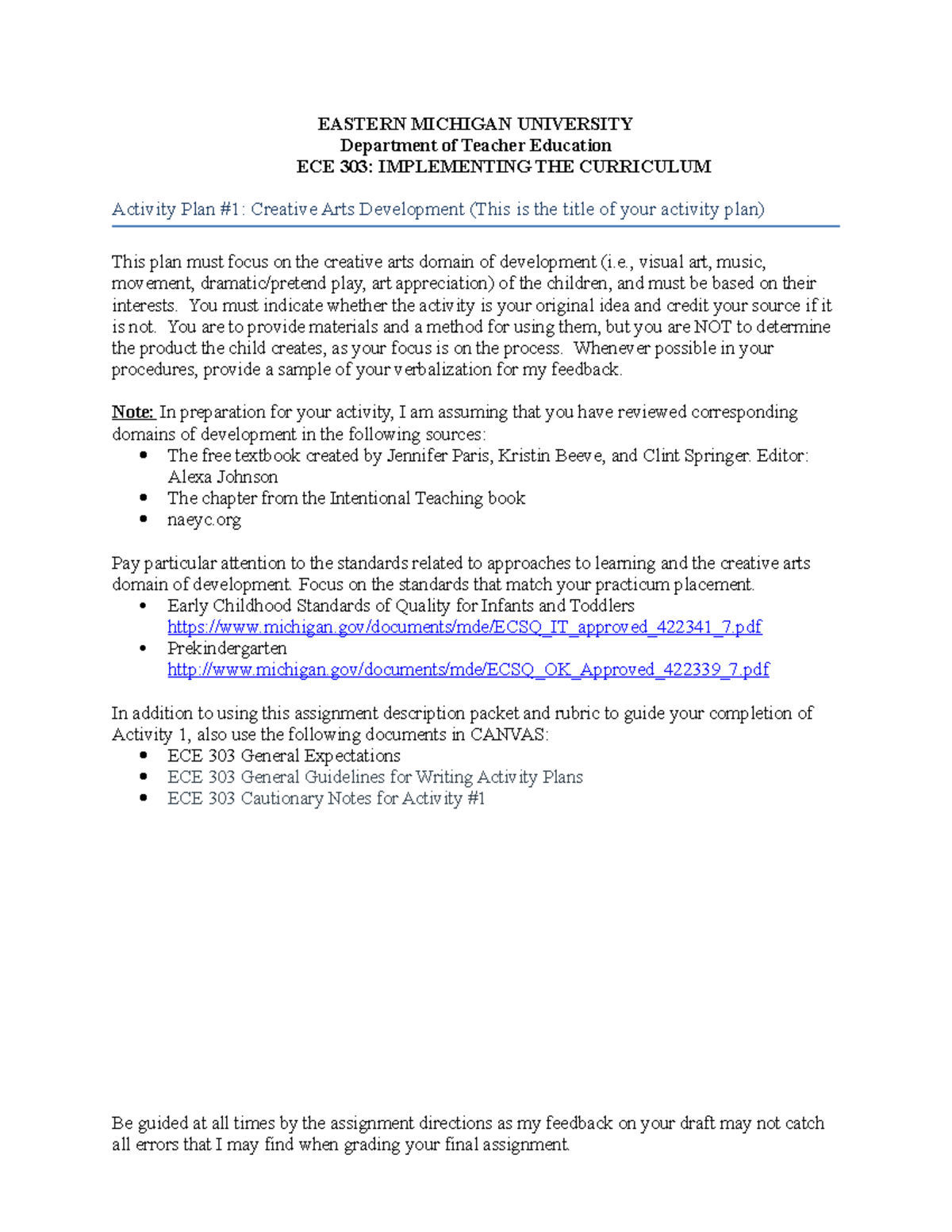 ECE 303 Activity Plan #1 Assignment Description -2 - ECE 303 - EMU ...